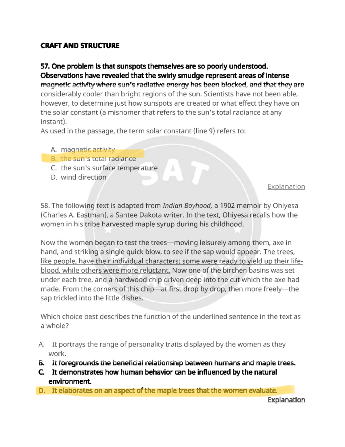 Digital SAT-4-craft & structure - CRAFT AND STRUCTURE 57. One problem ...