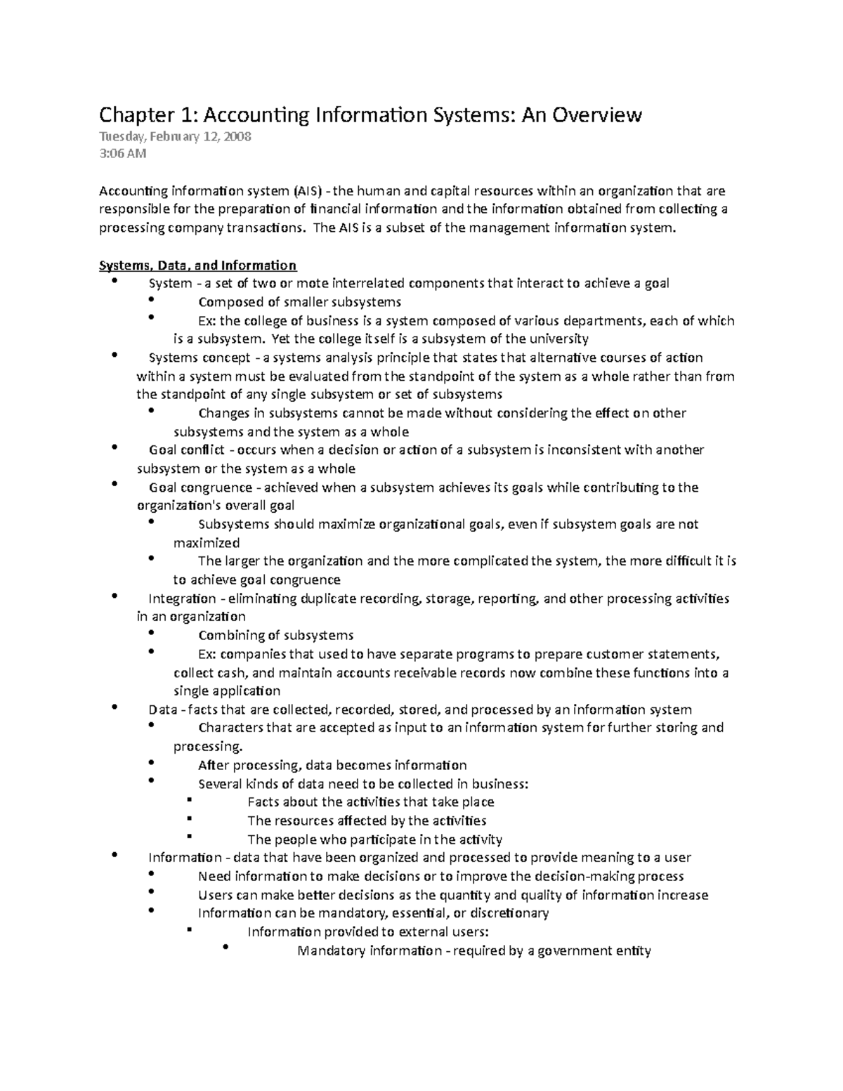 Accounting Info Systems (AIS) Overview: Key Concepts & Strategies - Studocu