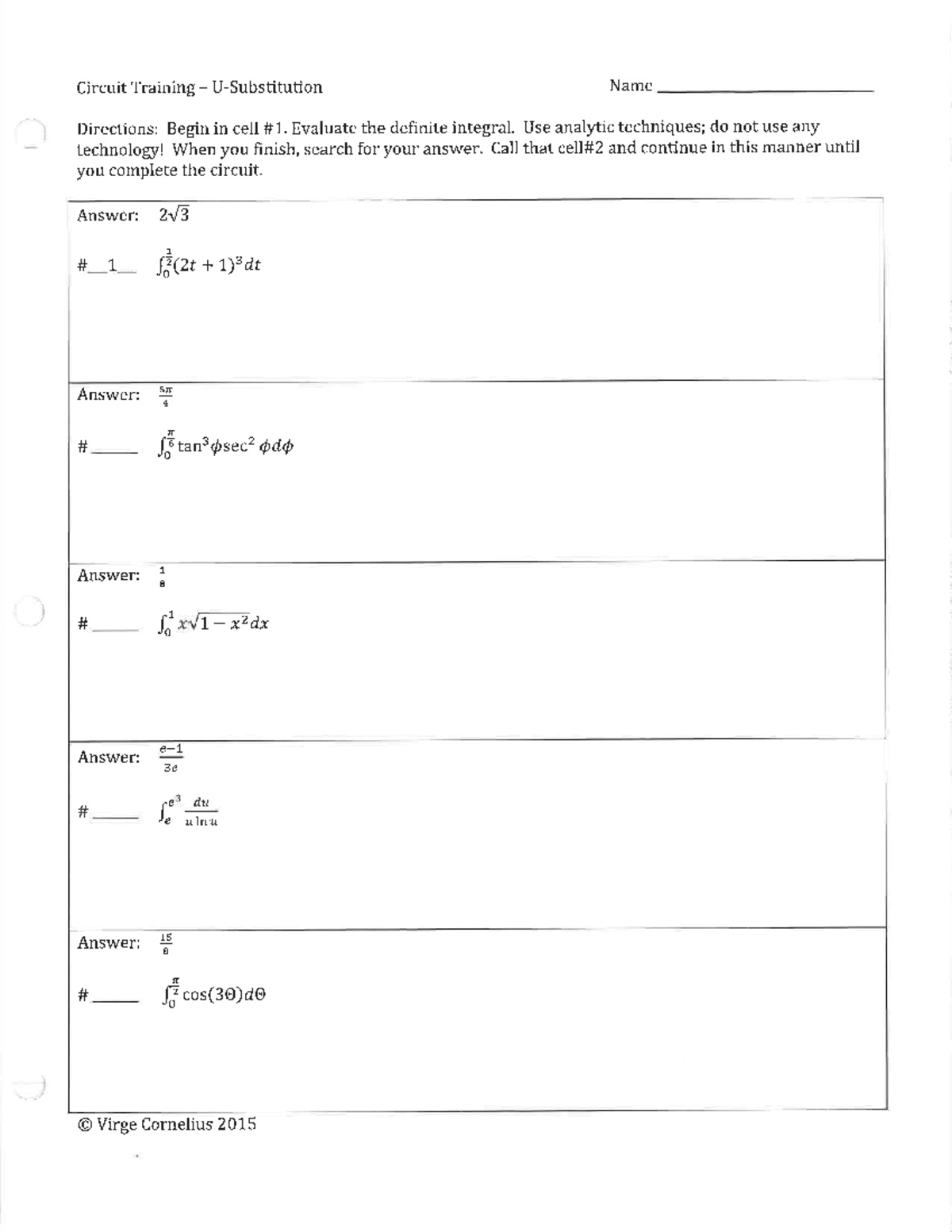 2603 001 - its just homework - Circuit Training Name Directions: Begin ...