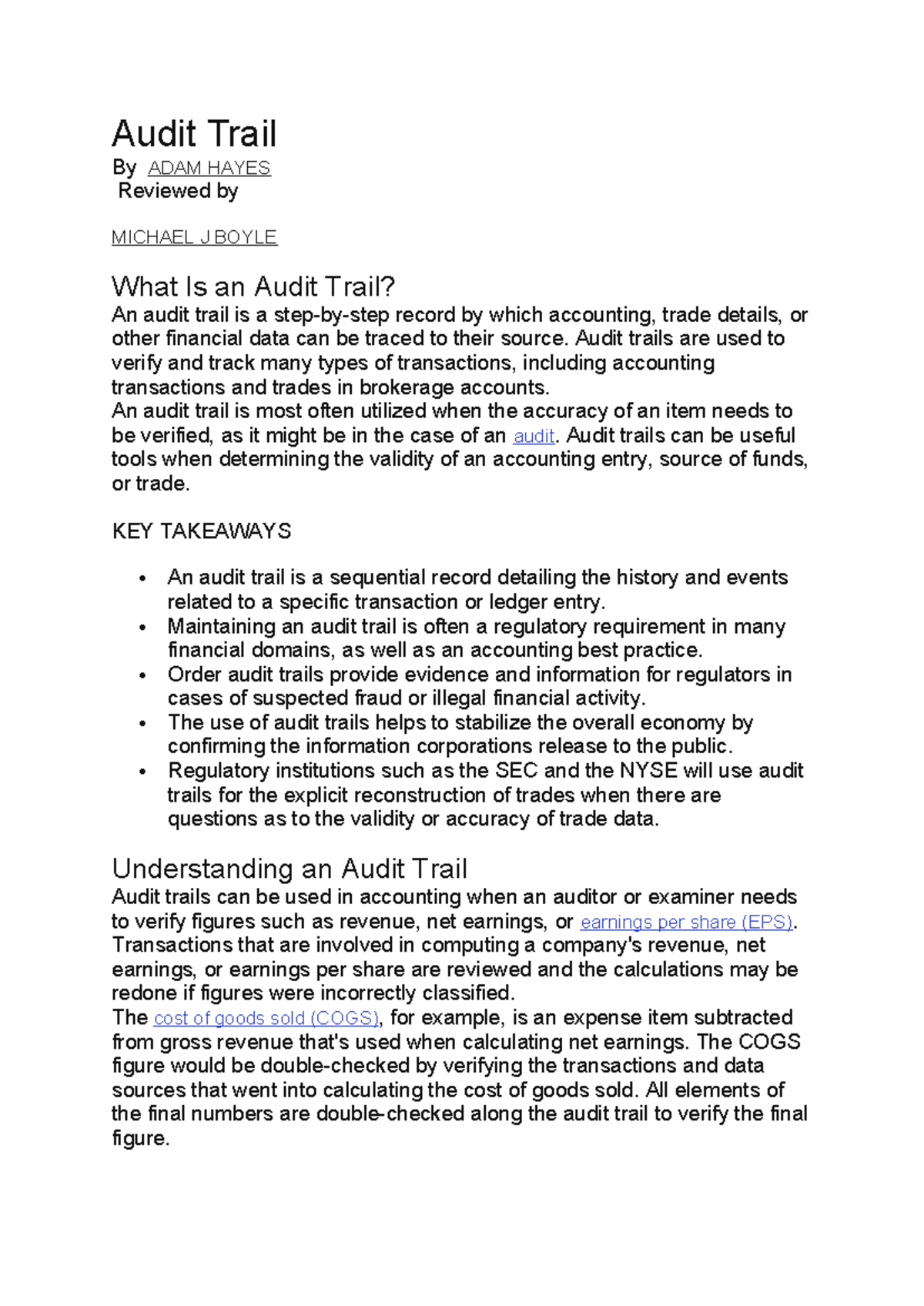 Understanding Audit Trails: Importance and Applications - Studocu
