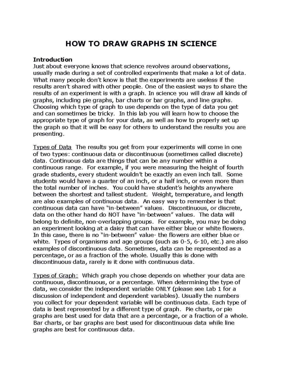 Lab3Procedure Sheet - practice - HOW TO DRAW GRAPHS IN SCIENCE ...