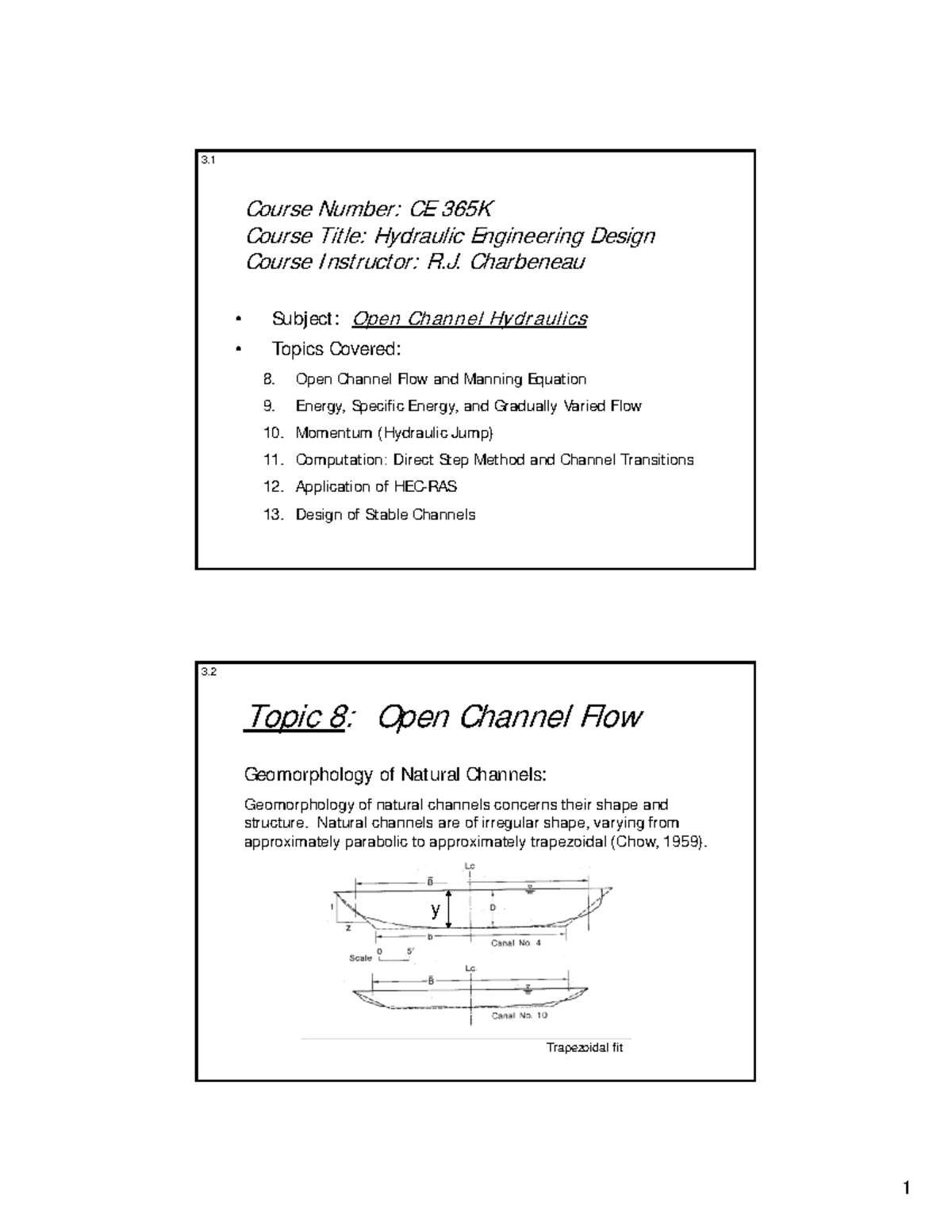 CE 365K Final Exam Notes: Open Channel Hydraulics and Design - Studocu