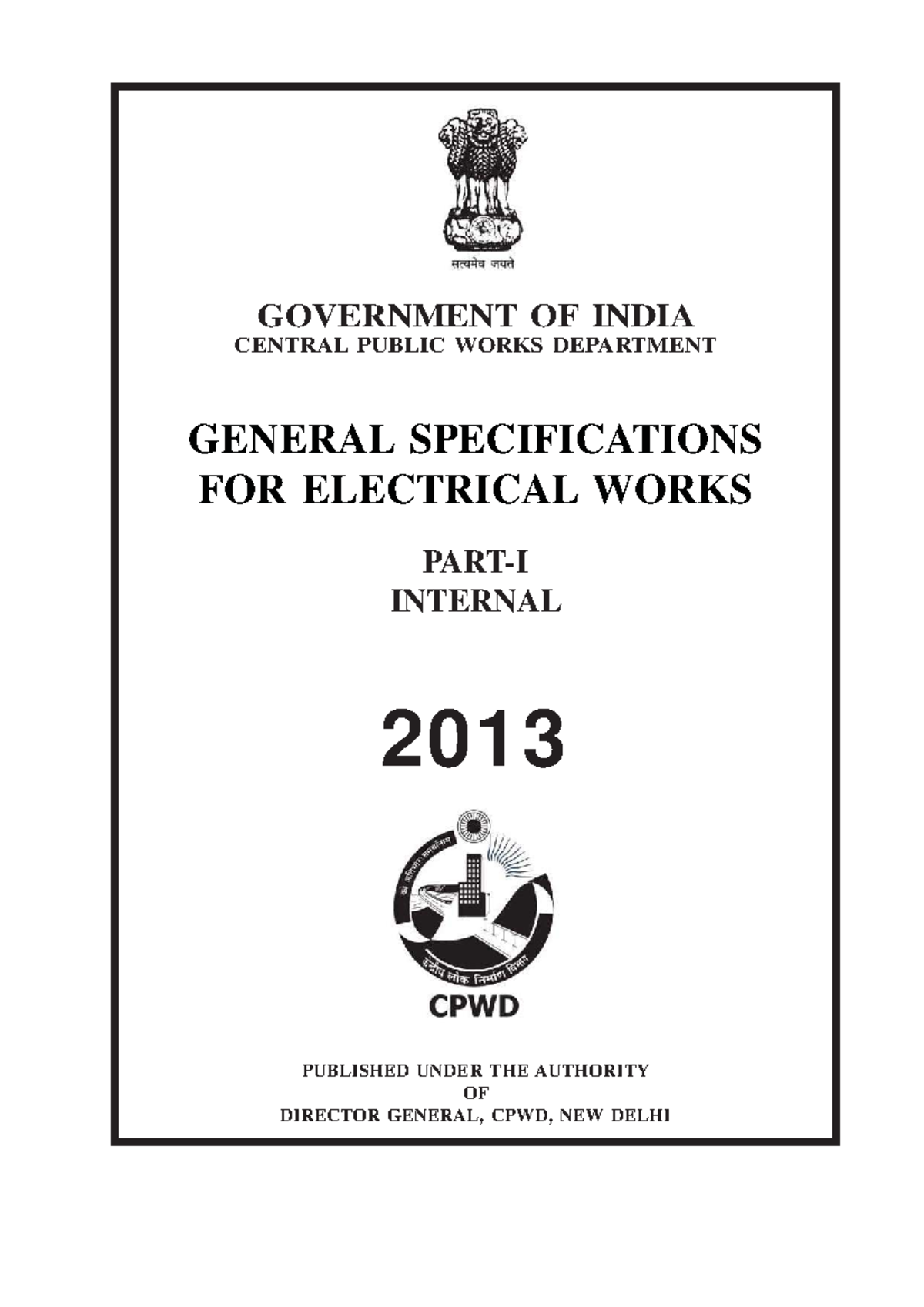 CPWD 2013 General Specifications for Electrical Works (Internal) - Studocu