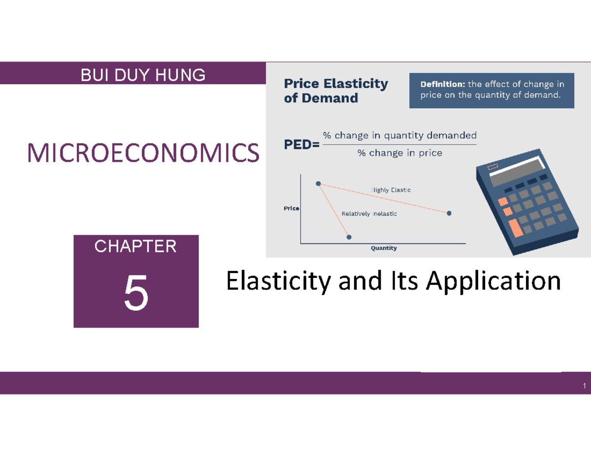 Microeconomics Chapter 5: Understanding Elasticity and Its Applications ...