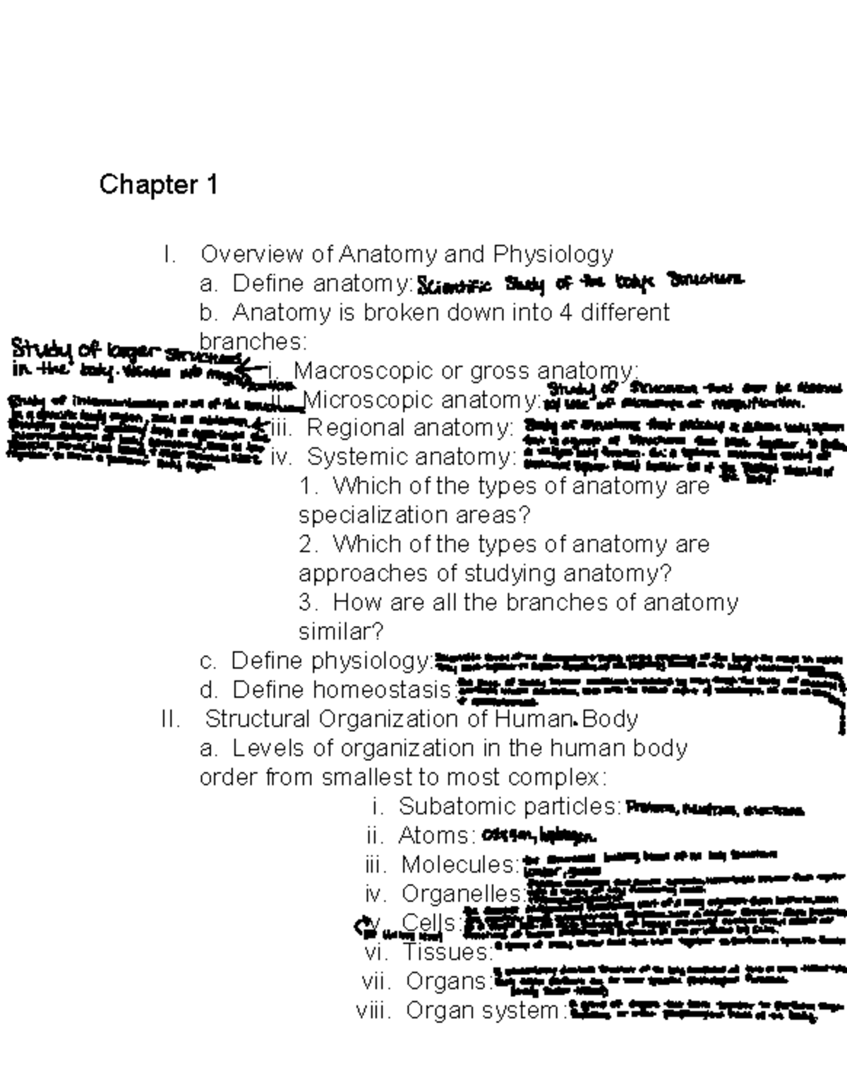 Anatomy & Physiology Overview: Chapter 1 Study Guide - Studocu