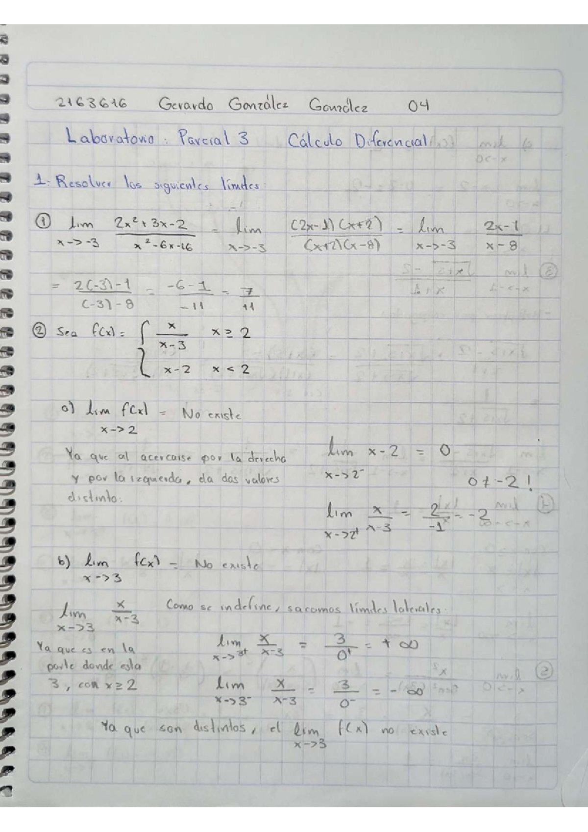 Cálculo Diferencial: Laboratorio Parcial 3 - 2163616 - Studocu
