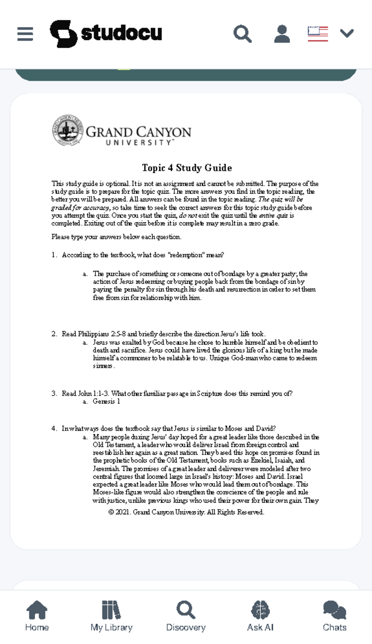 Topic 4 Study Guide - Topic 4 Study Guide This study guide is optional ...