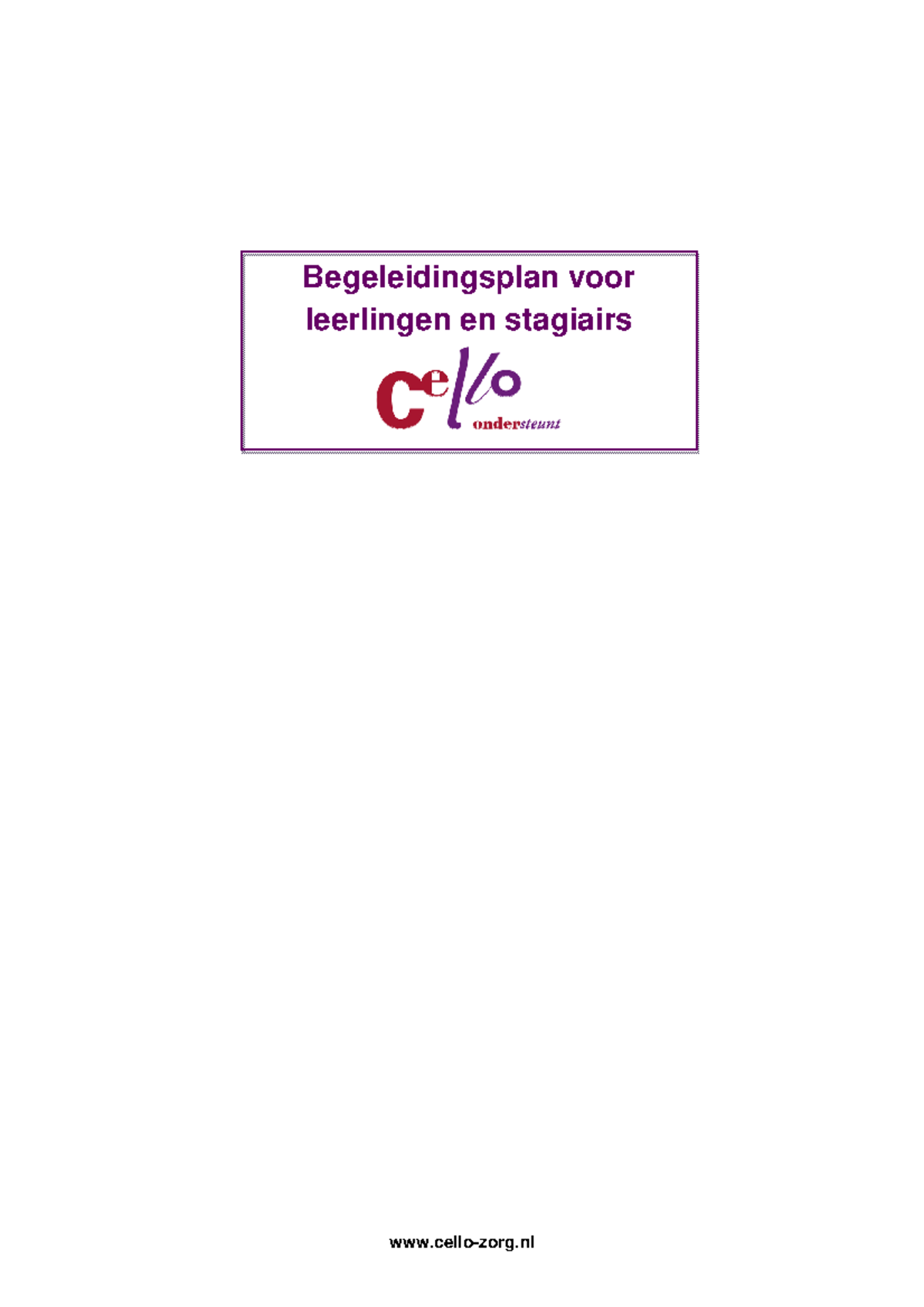 Begeleidingsplan voor Leerlingen en Stagiairs in BPV: Inleiding ...