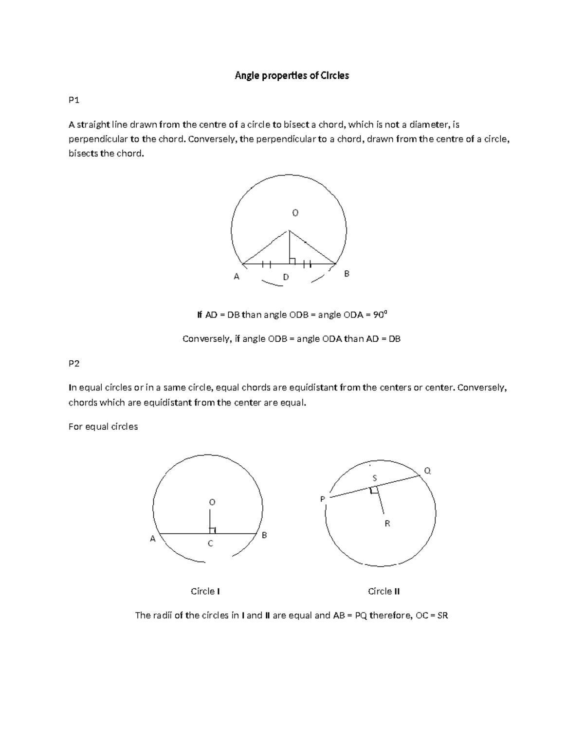 Angle Properties of Circles - Geometry Notes P1-P12 - Studocu