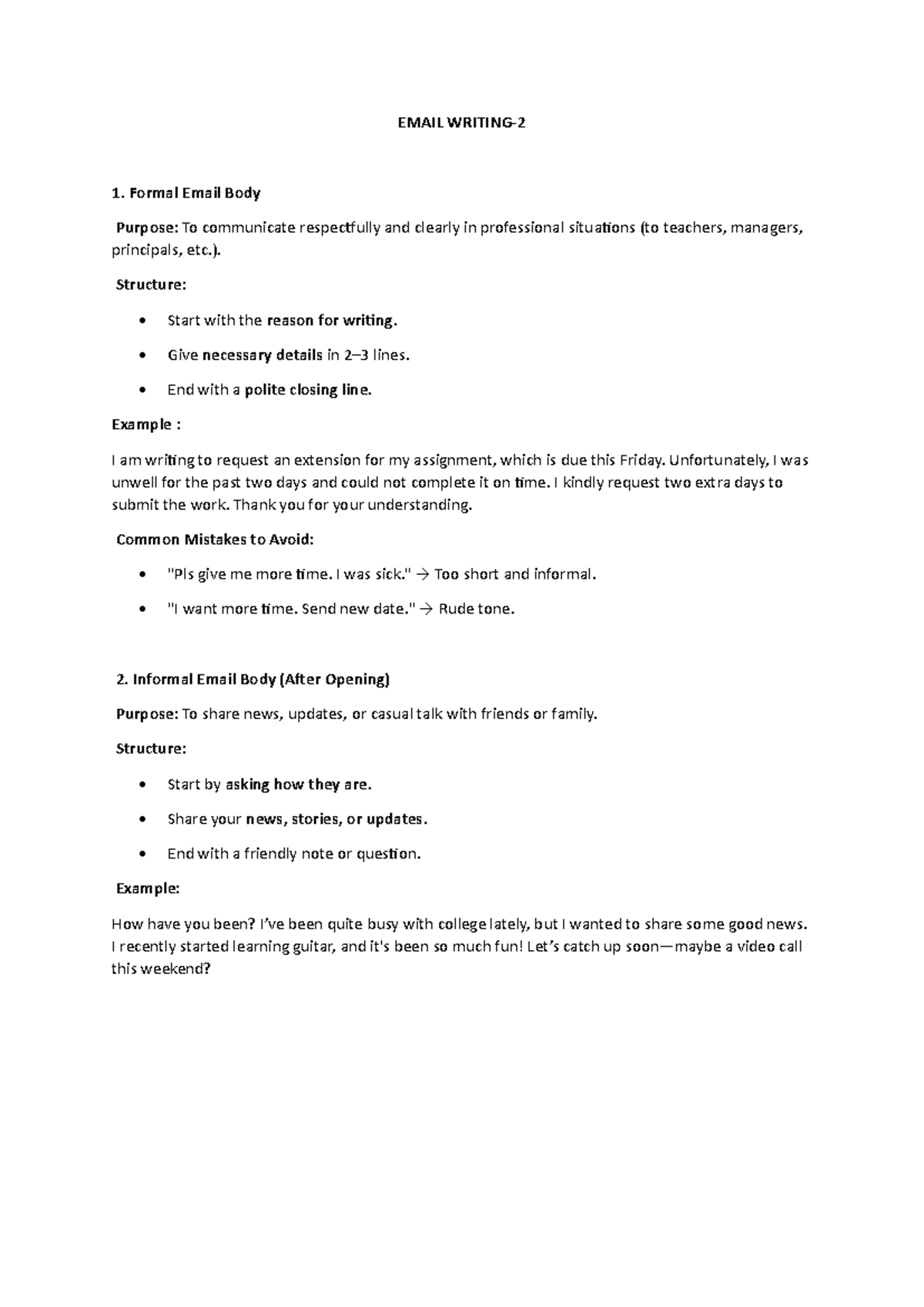 Email Writing Guide: Formal, Informal, & Job Apps - Studocu
