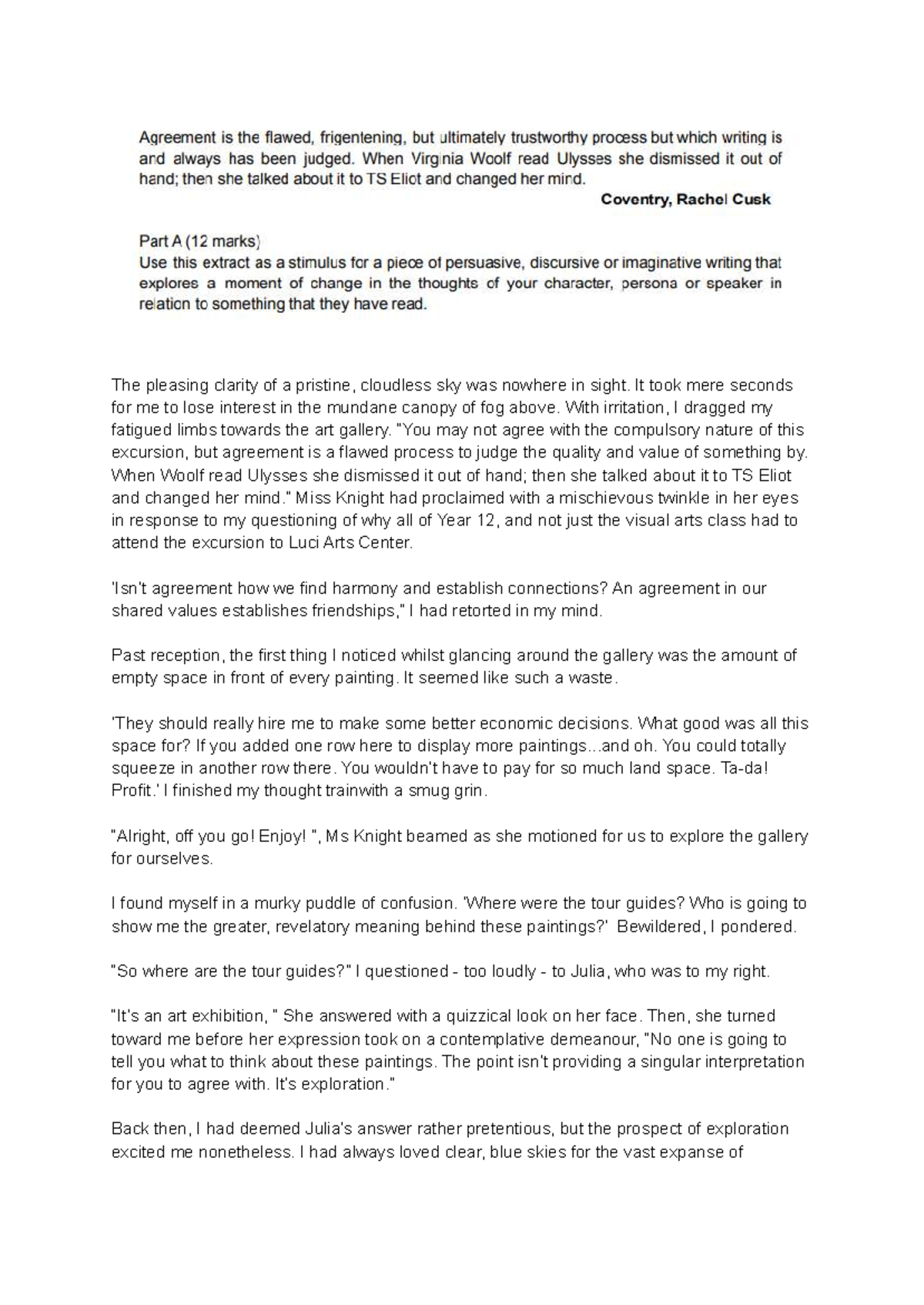 Craft of Writing Exam Response: Exploring Clarity and Disagreement ...