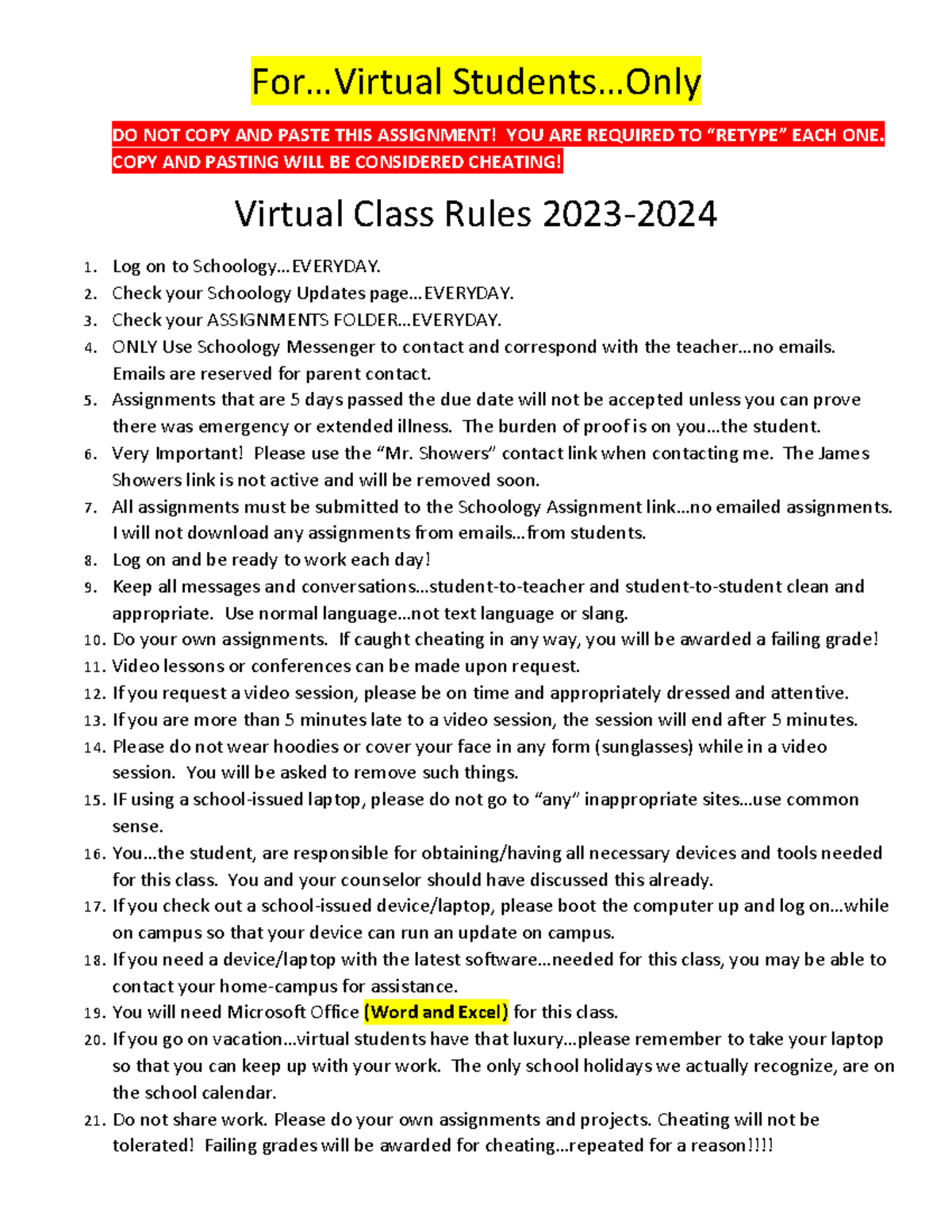 Virtual Class Rules & Protocols for 2023 - Important Guidelines - Studocu