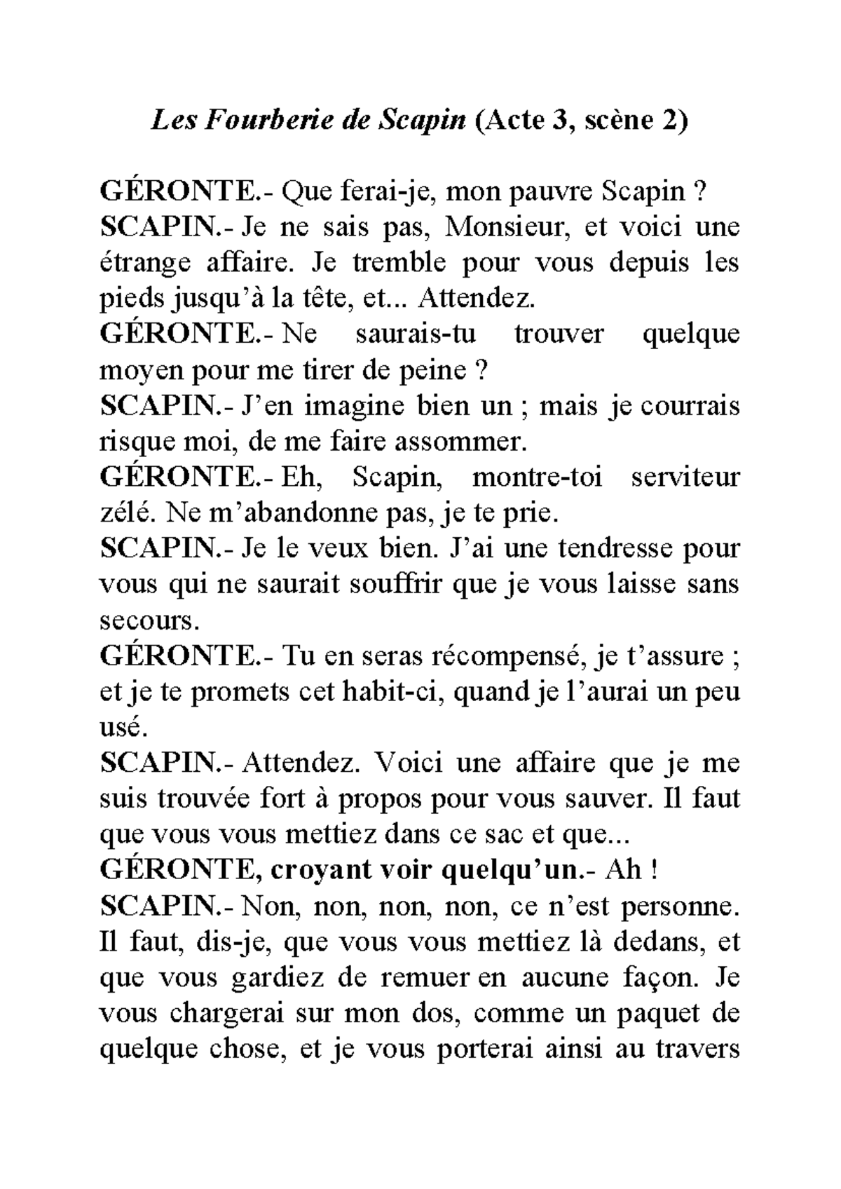 8- Le théâtre dans le théâtre Les Fourberie de Scapin - Les Fourberie ...