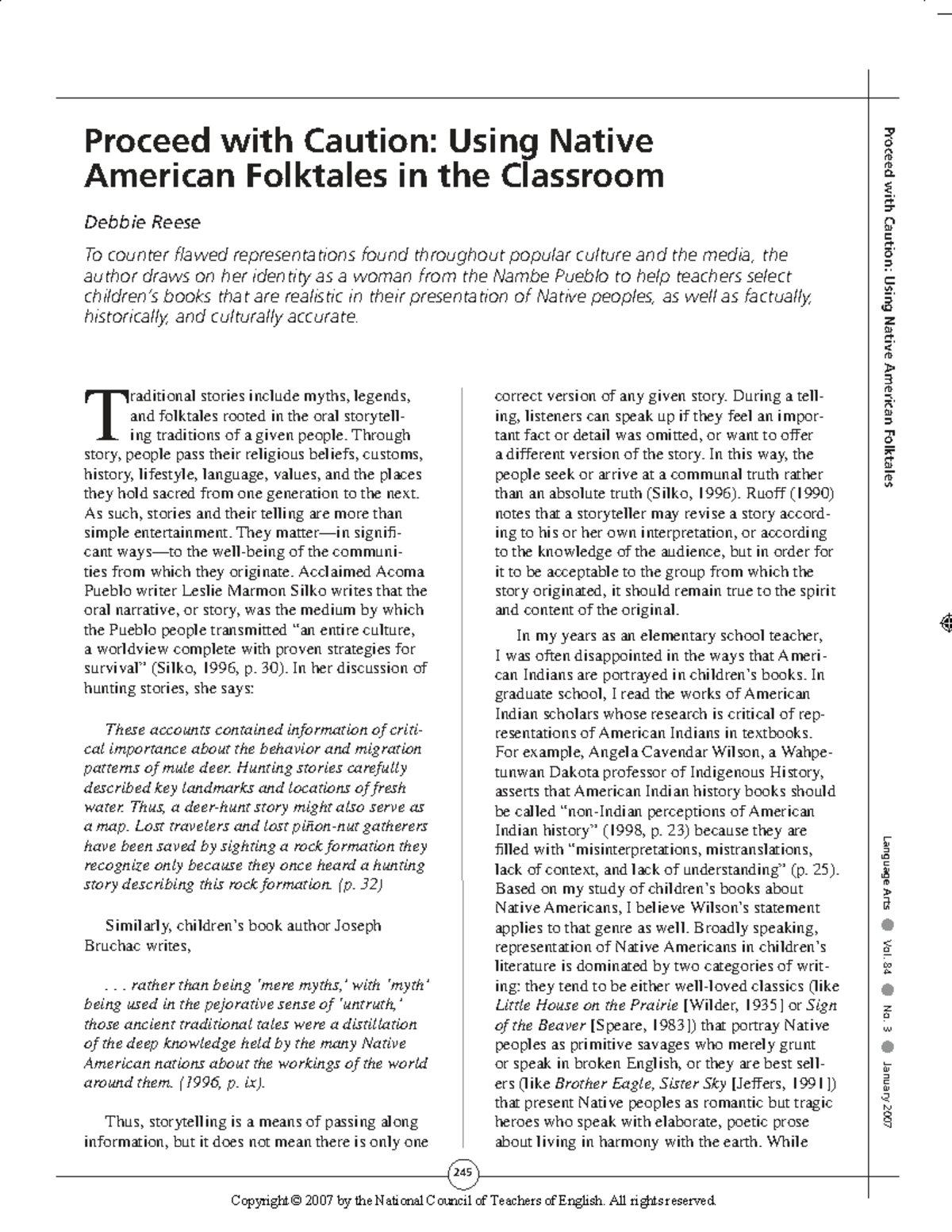 Proceed with Caution: Evaluating Native American Folktales in ...