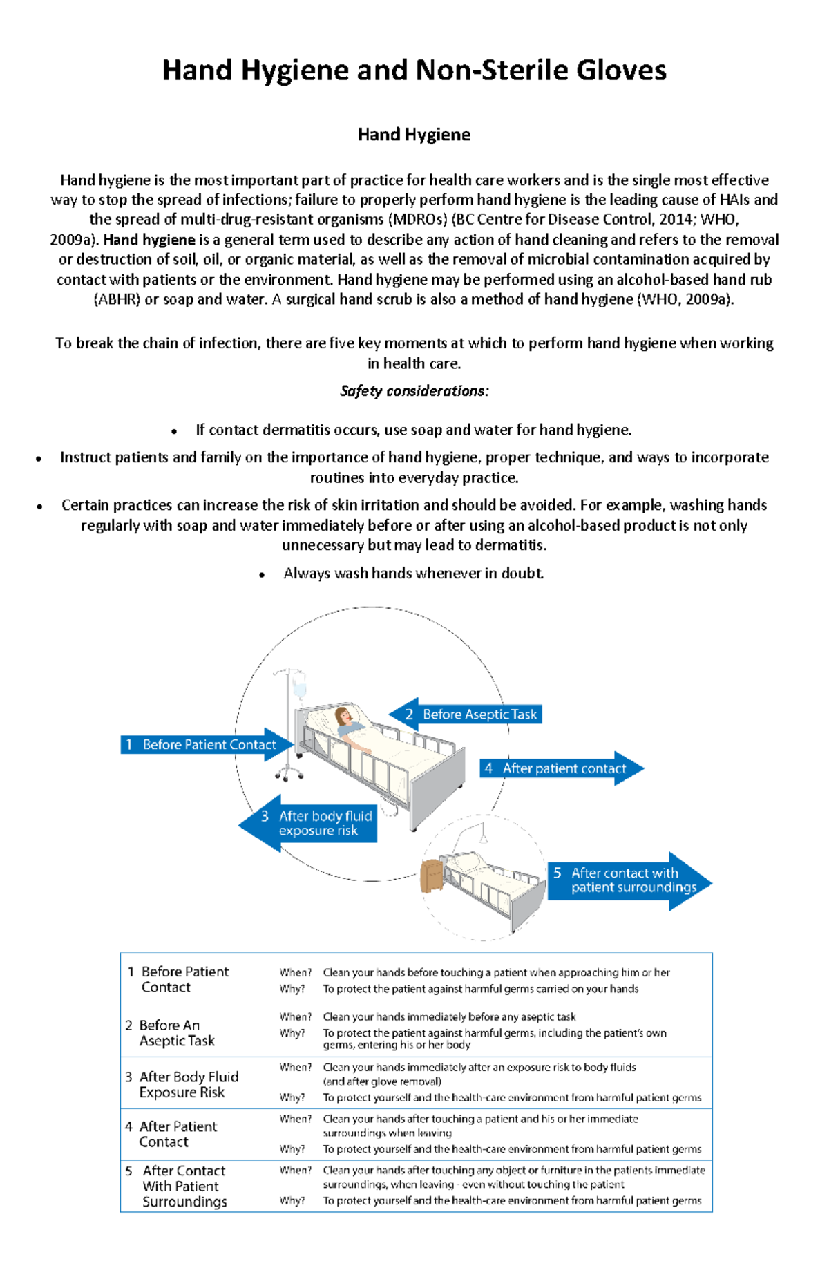 PDF document - Hand hygiene return demo - Hand Hygiene and Non-Sterile ...