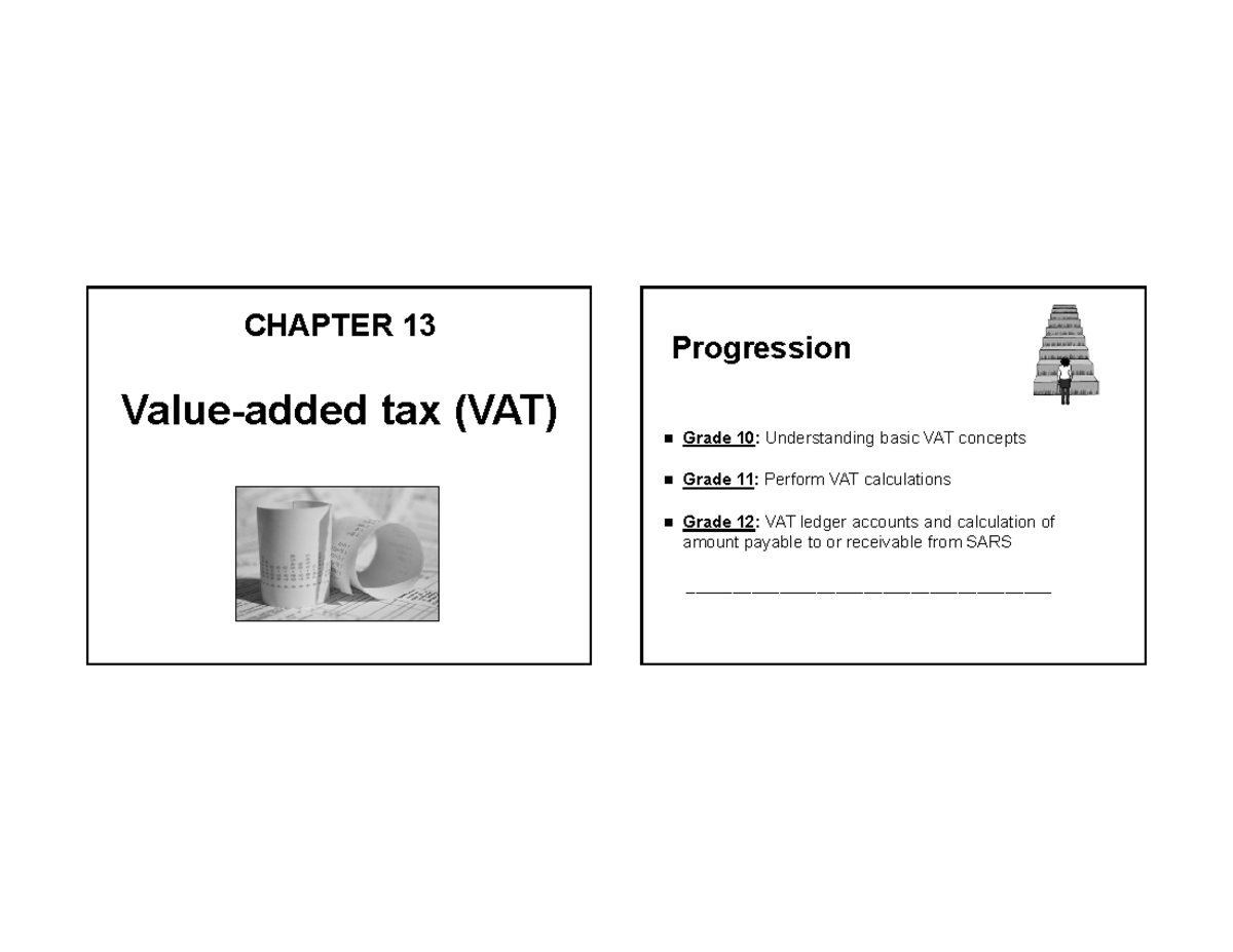 VAT Notes for Grades 10-12: Understanding and Calculating VAT - Studocu