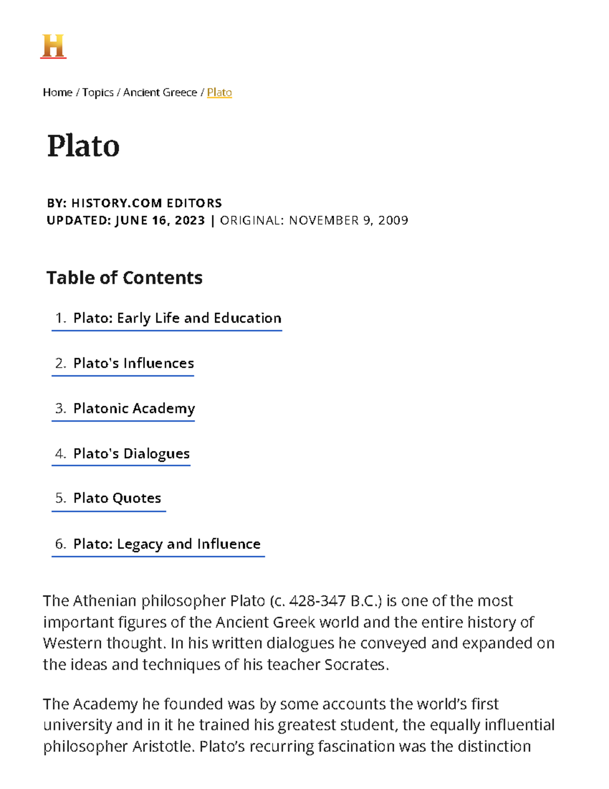 Plato PHIL 101: Life, Philosophy, Quotes & Legacy Overview - Studocu