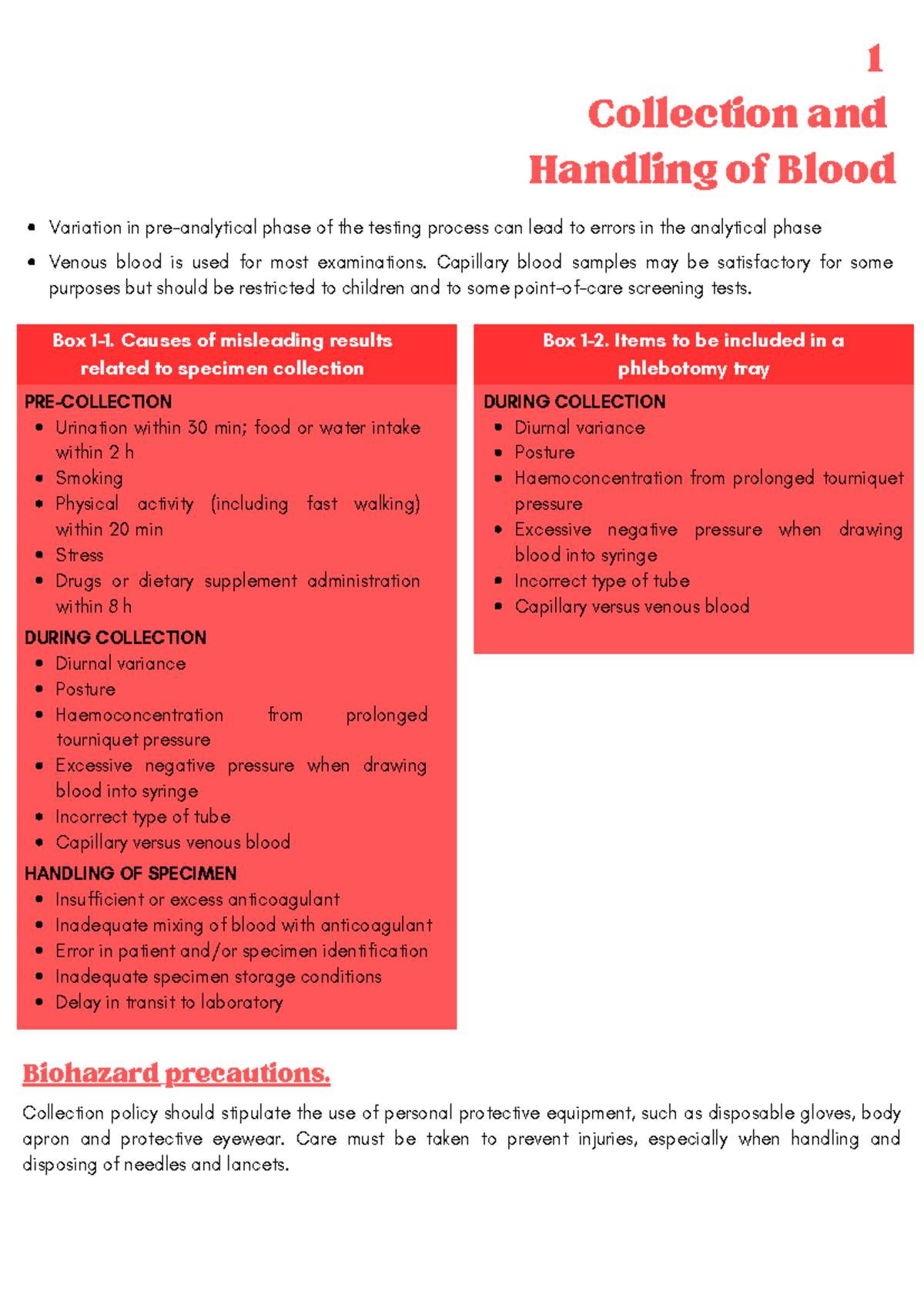 04 Collection and Handling of Blood - 1 Collection and Handling of ...