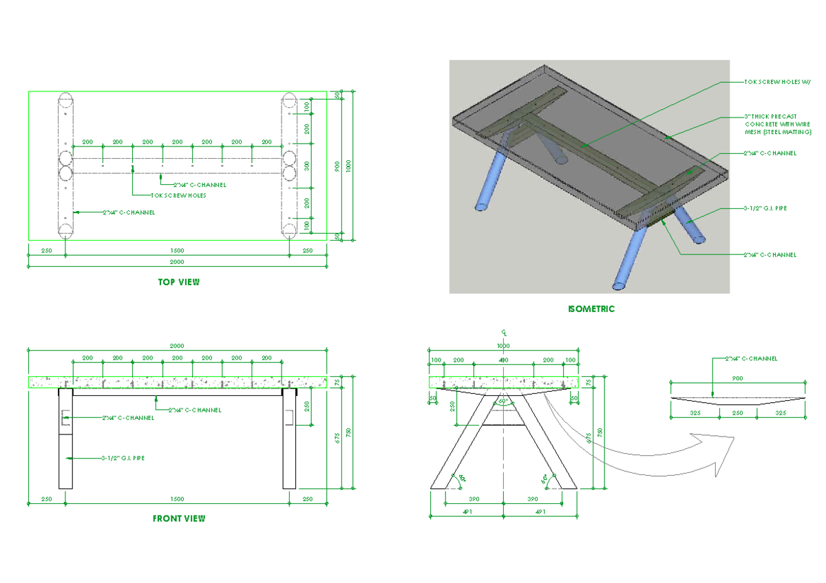 Precast Table Option 3-Layout 1 - 750 1000 75 60° 60° 60° 675 390 491 ...