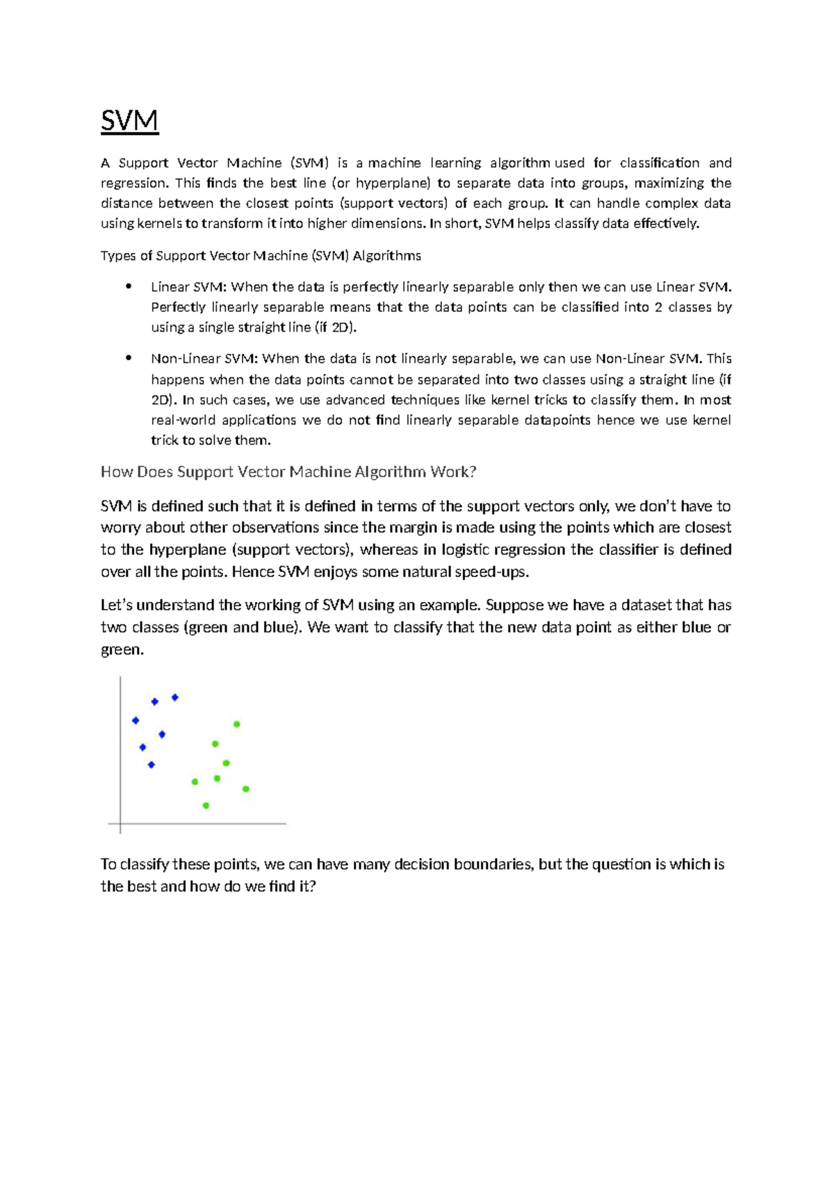 SVM 101: Comprehensive Guide to Support Vector Machines - Studocu