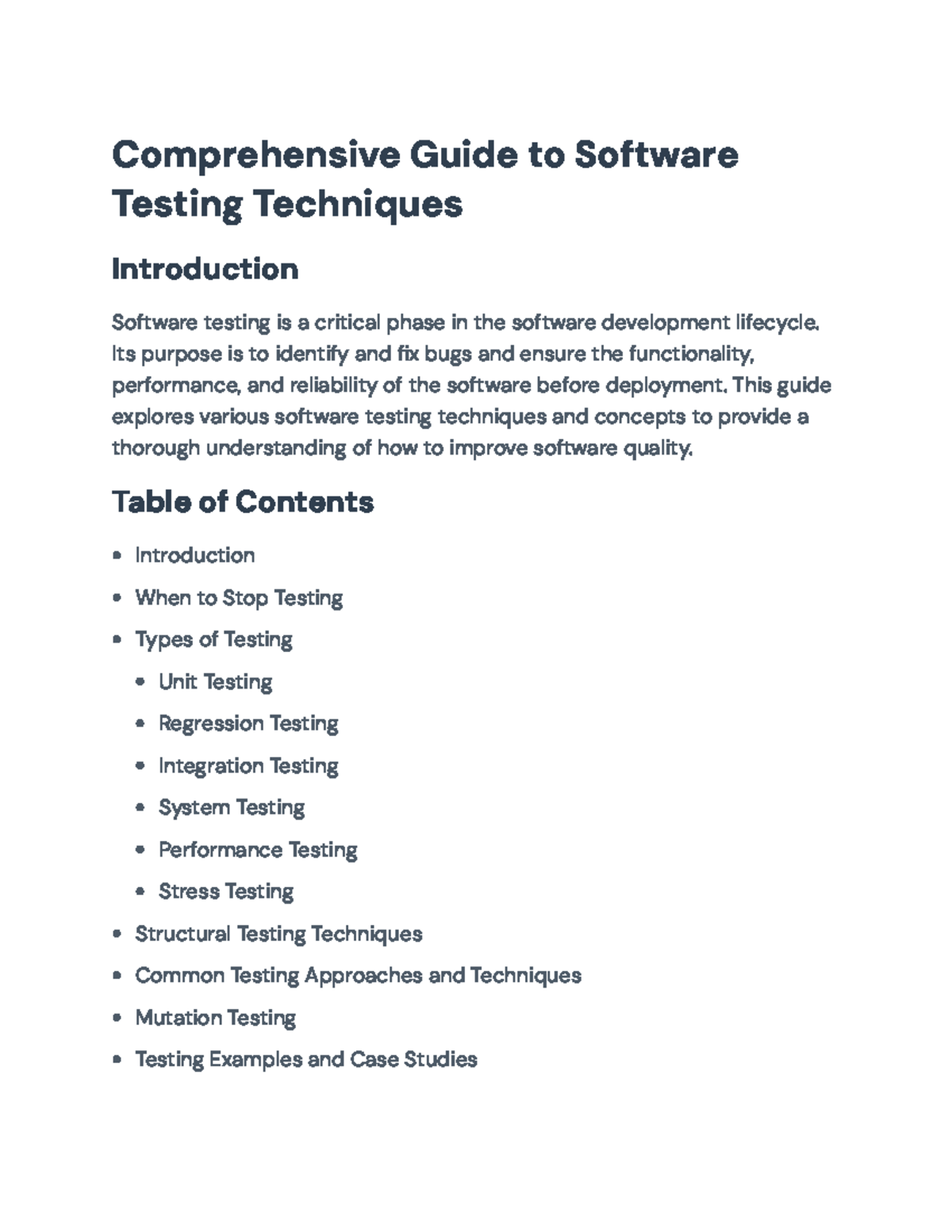 Comprehensive Guide to Software Testing Techniques and Approaches ...