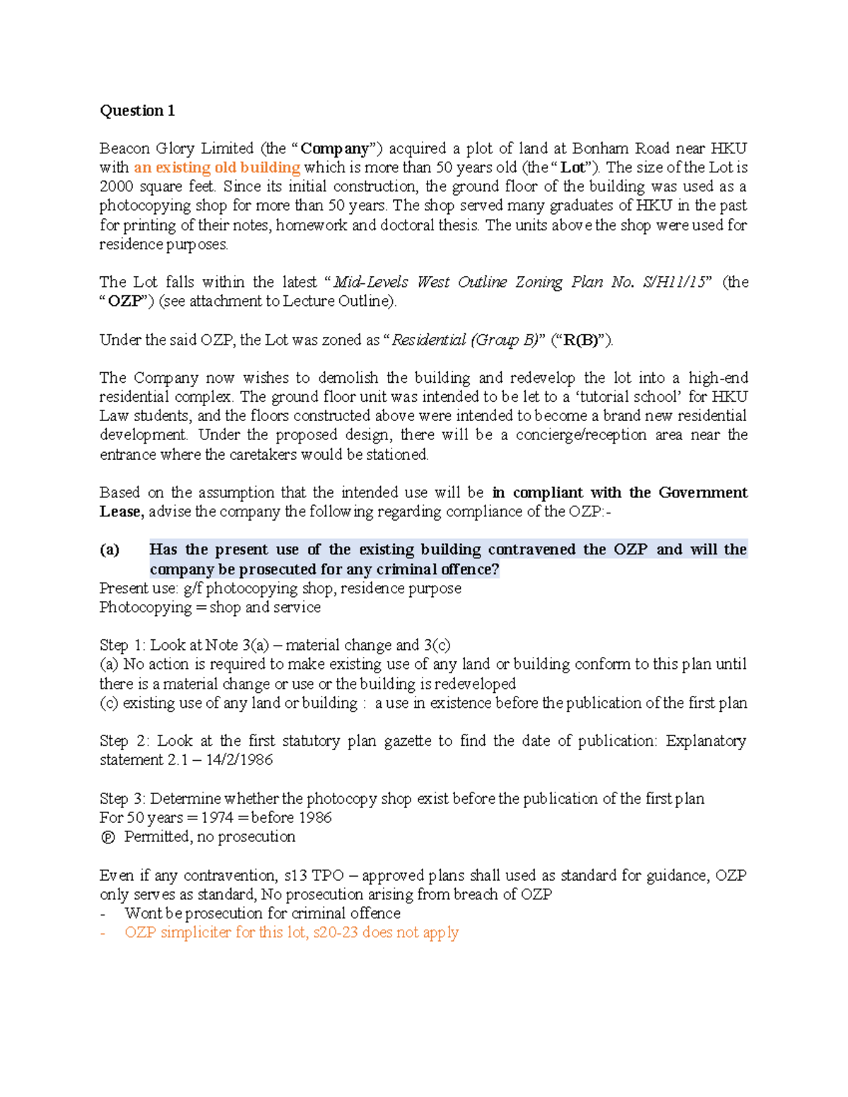 LLAW3105 T3 - Comprehensive Tutorial Notes on Land Development Laws ...