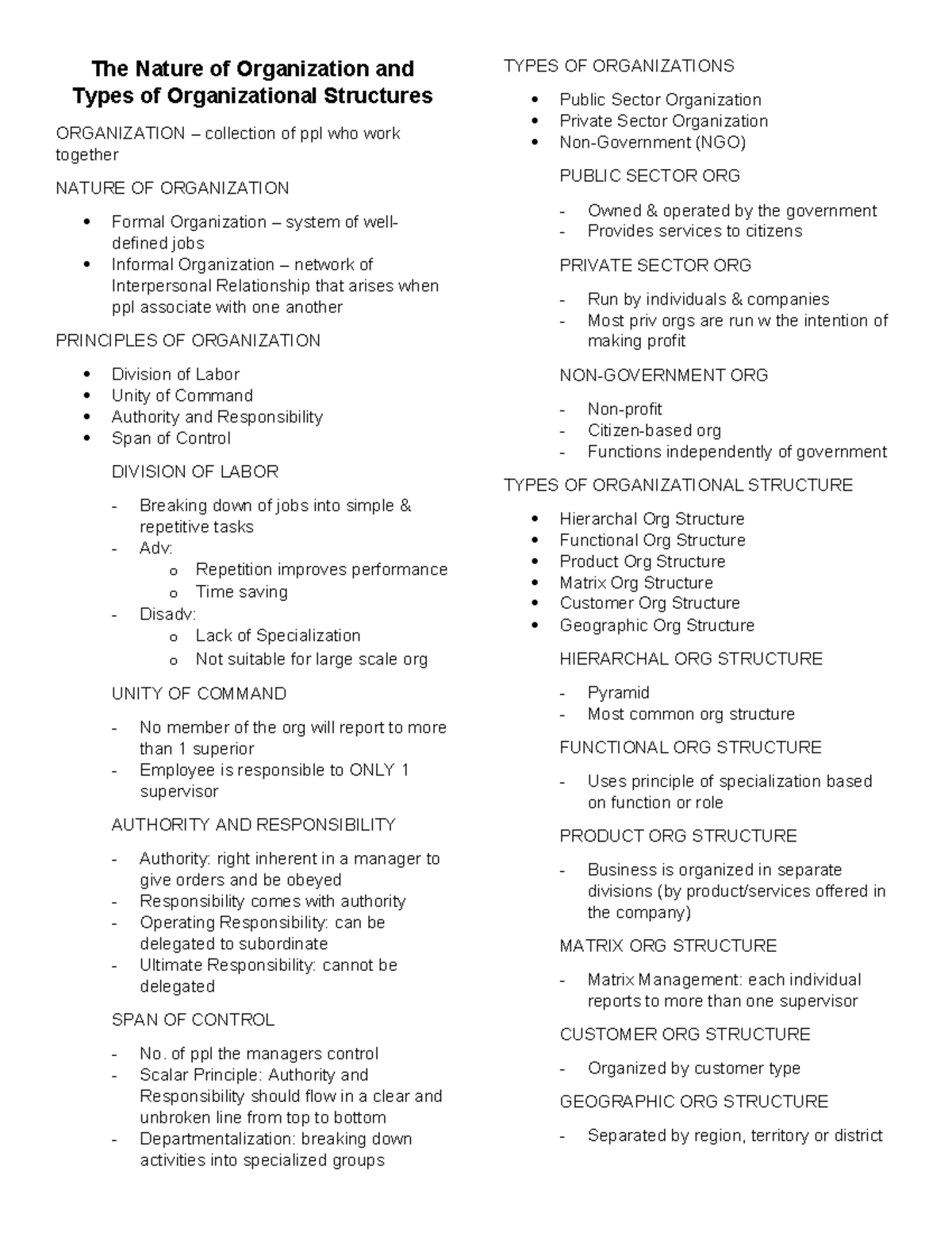 7. Nature and Types of Organizational Structures - A Comprehensive ...