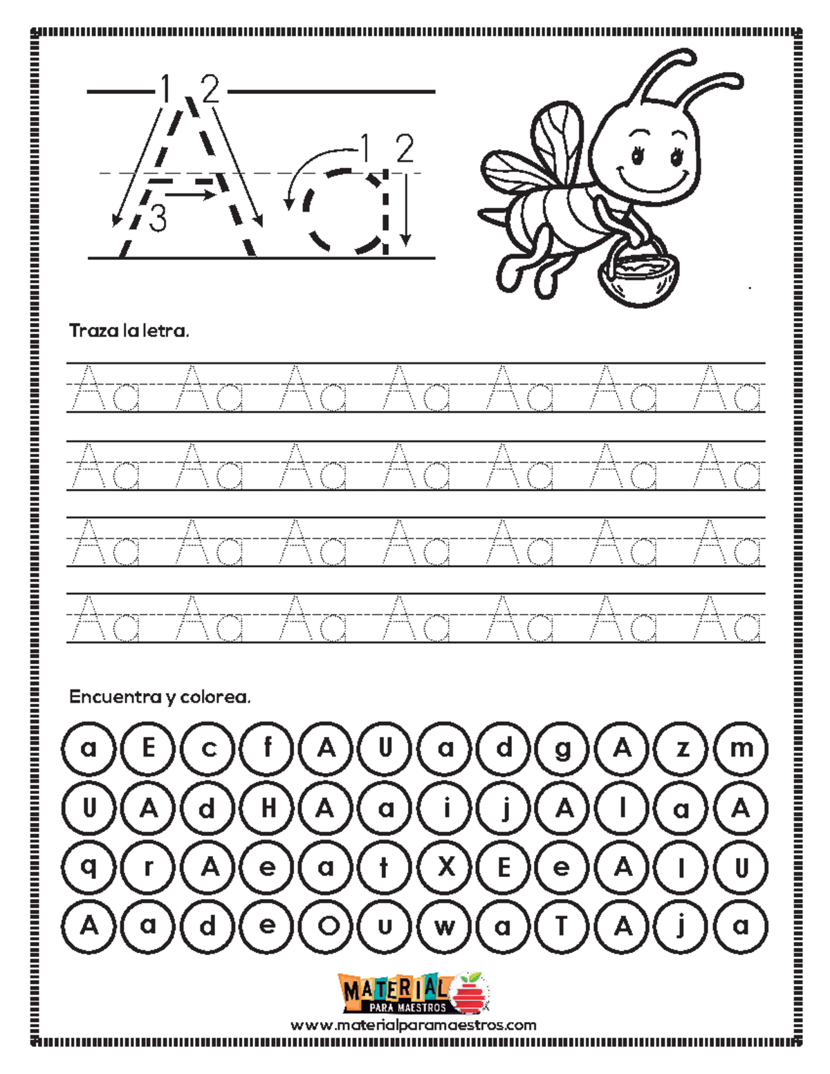 Traza e identifica las letras - Aa Aa Aa Aa Aa Aa Aa Aa Aa Aa Aa Aa Aa ...