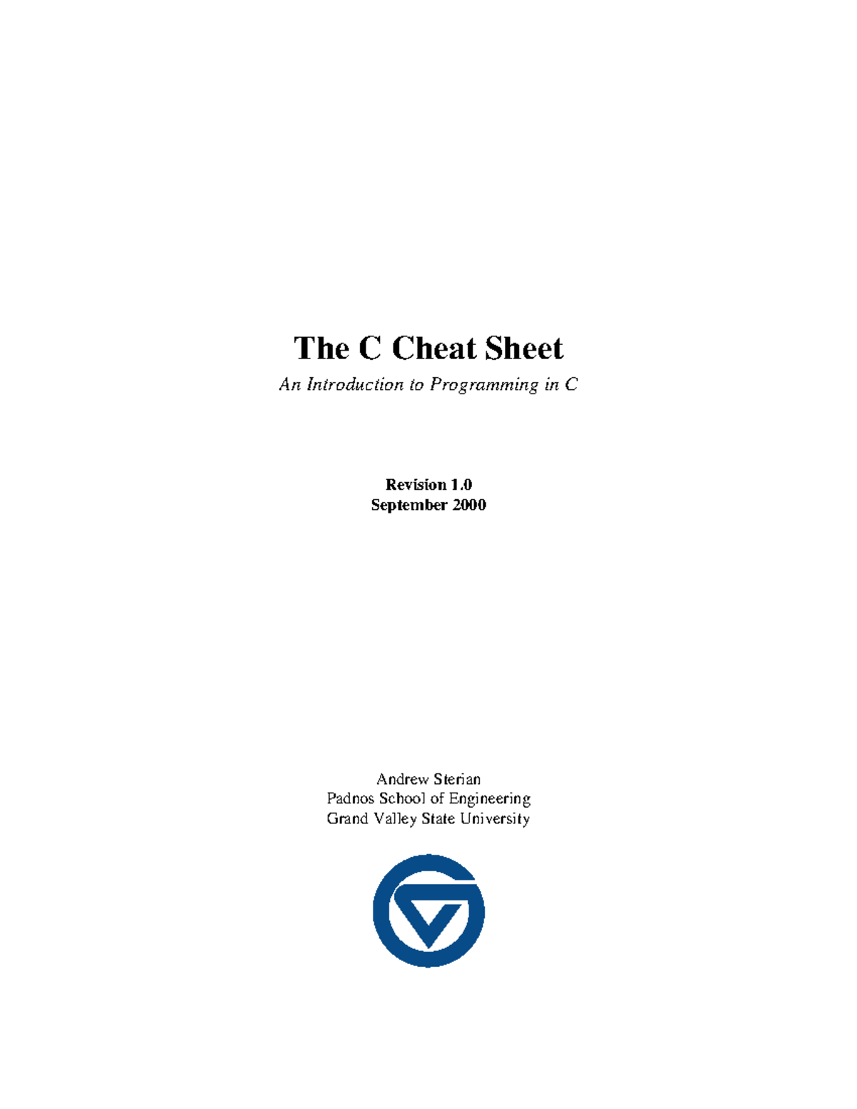 C - Cheat Sheet For C - The C Cheat Sheet An Introduction to ...