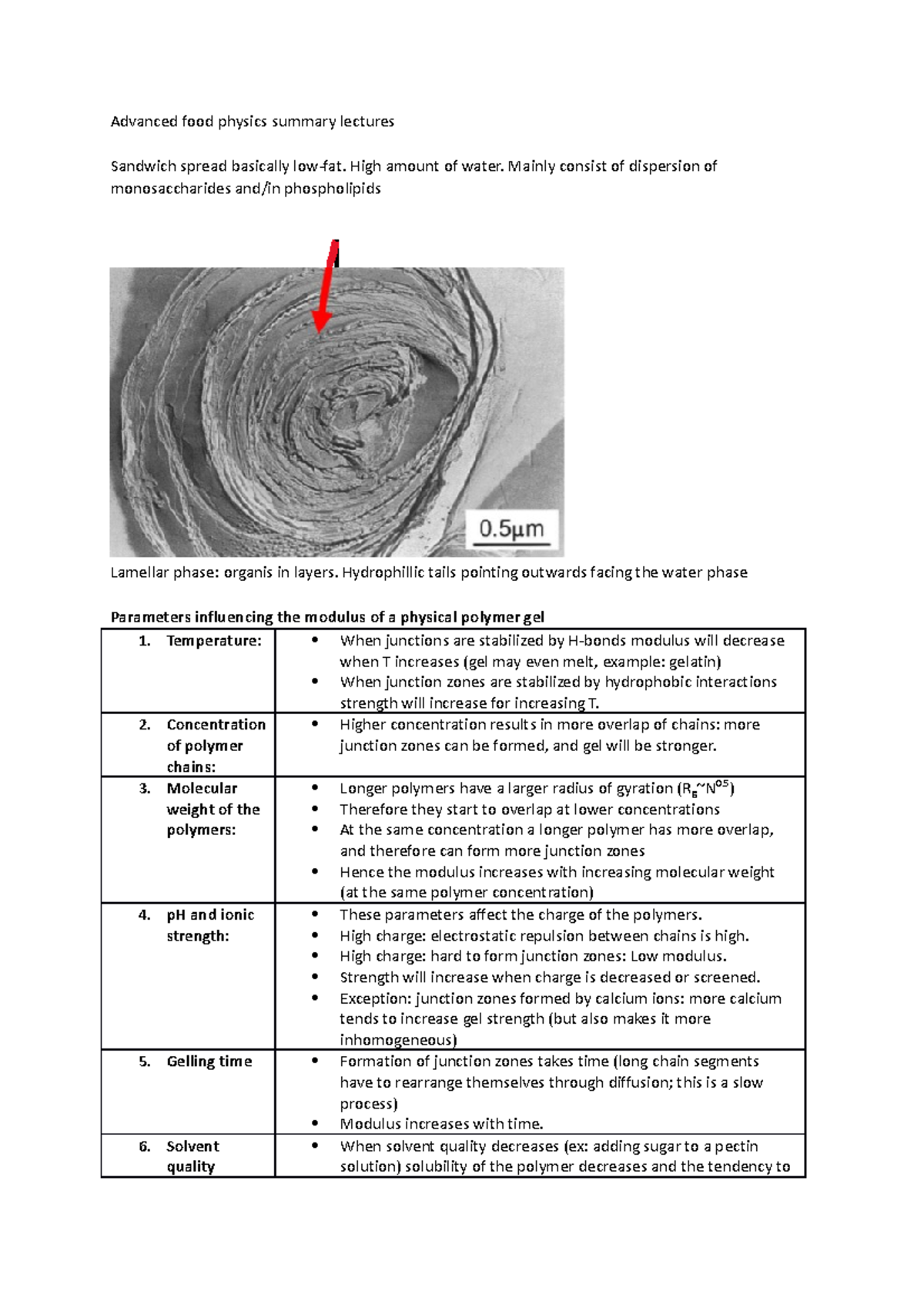 Advanced Food Physics Lecture Summaries: Key Concepts Explored ...