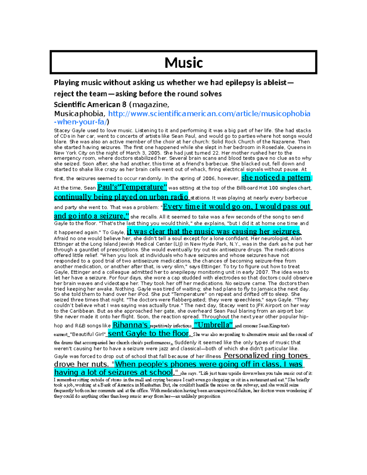 Music and Seizures: The Impact of Sound on Epilepsy - Studocu