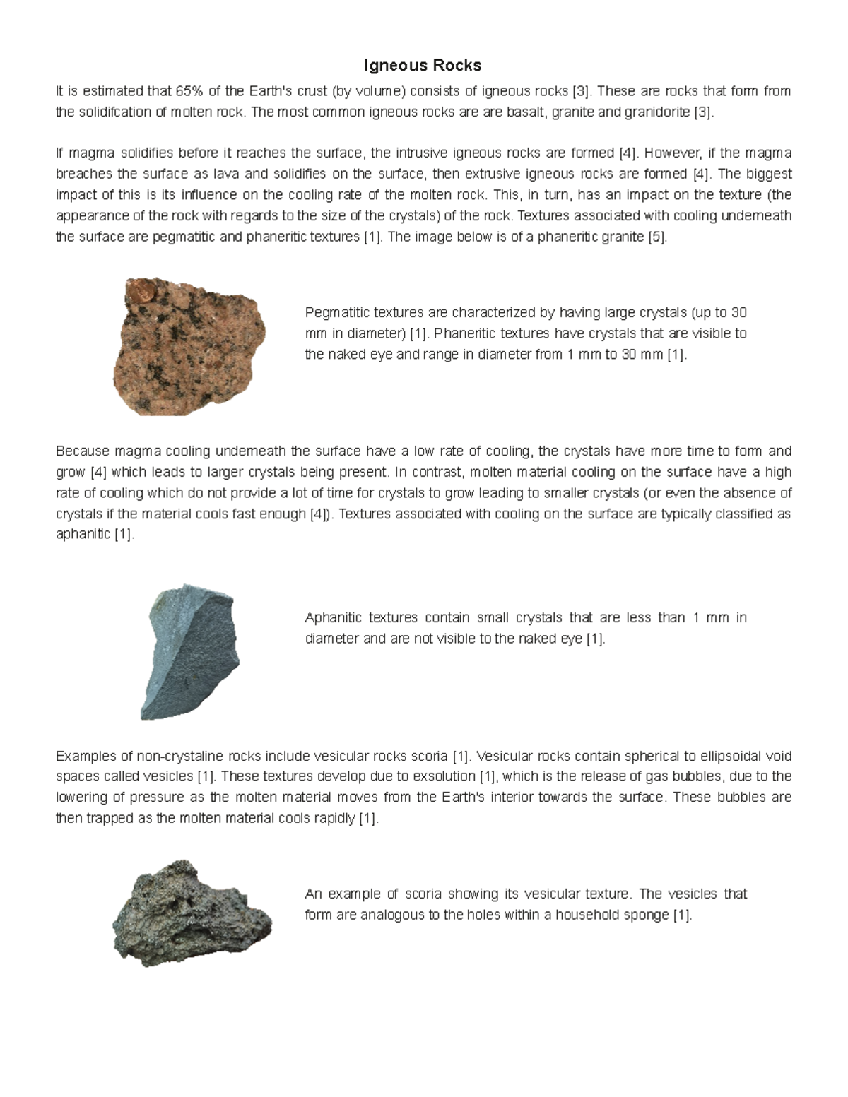 Igneous Rocks Overview: Formation, Textures, and Examples (07) - Studocu