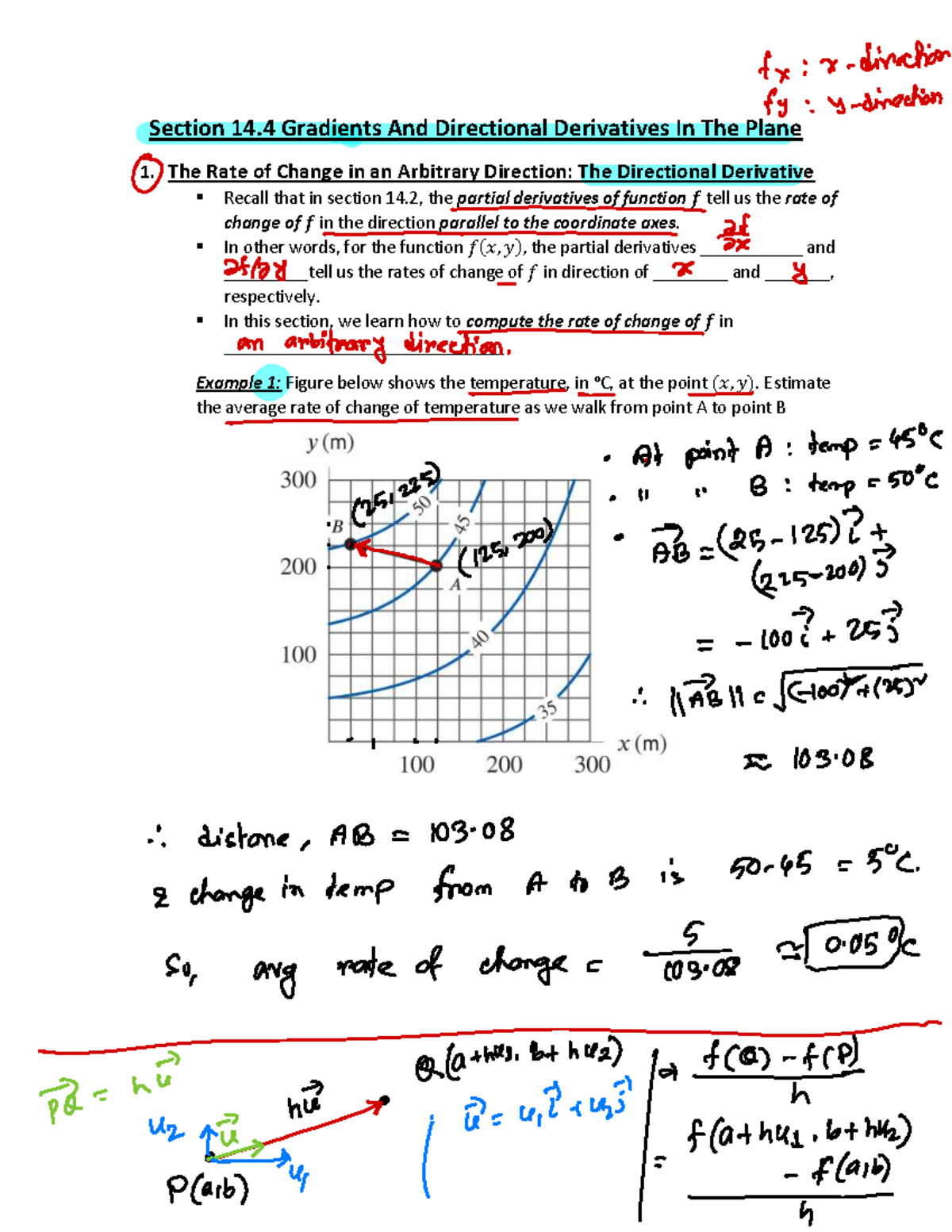 日 Ex : fy : Section 14.4 Gradients & Directional Derivatives in the ...