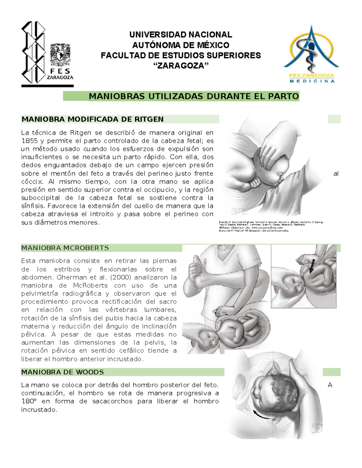 Maniobras de Asistencia al Parto: Técnicas y Procedimientos Clave - Studocu