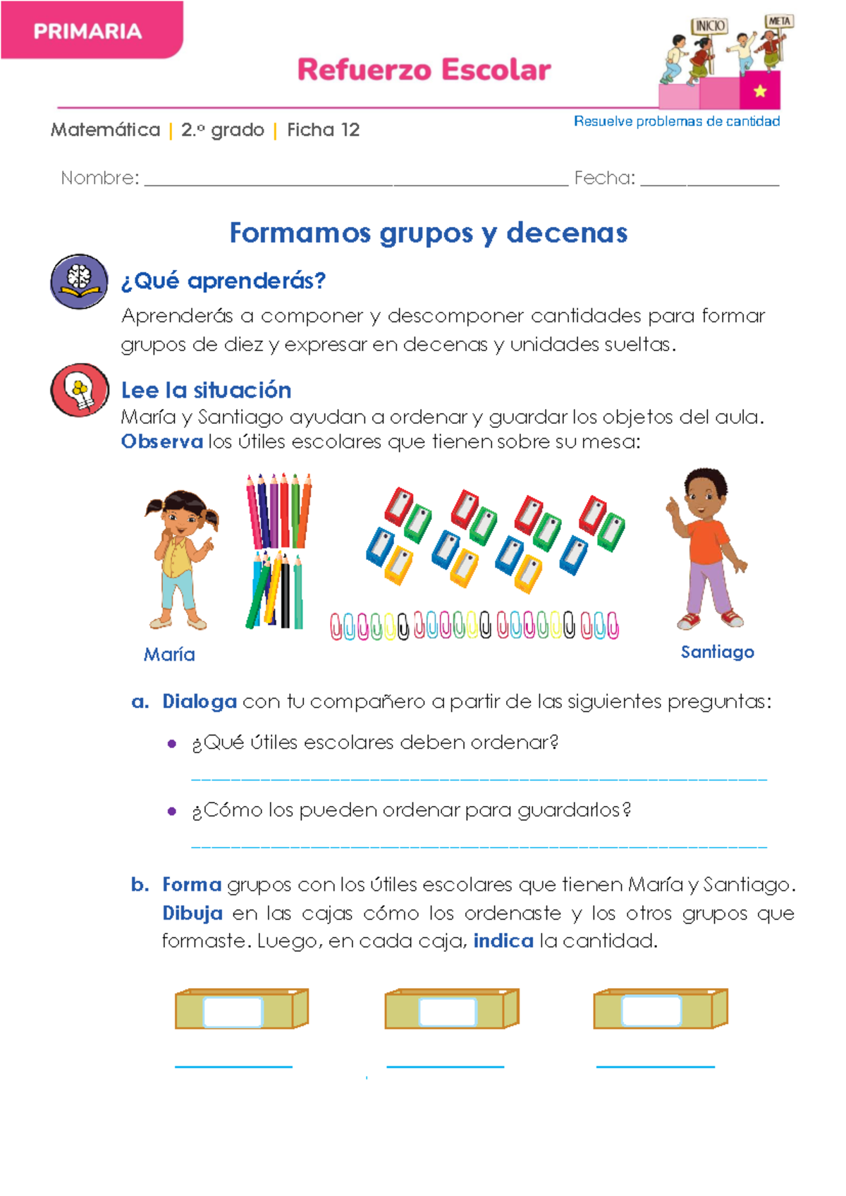 Ficha 12: Resolución de Problemas de Cantidad - Matemática 2DO PRIM ...