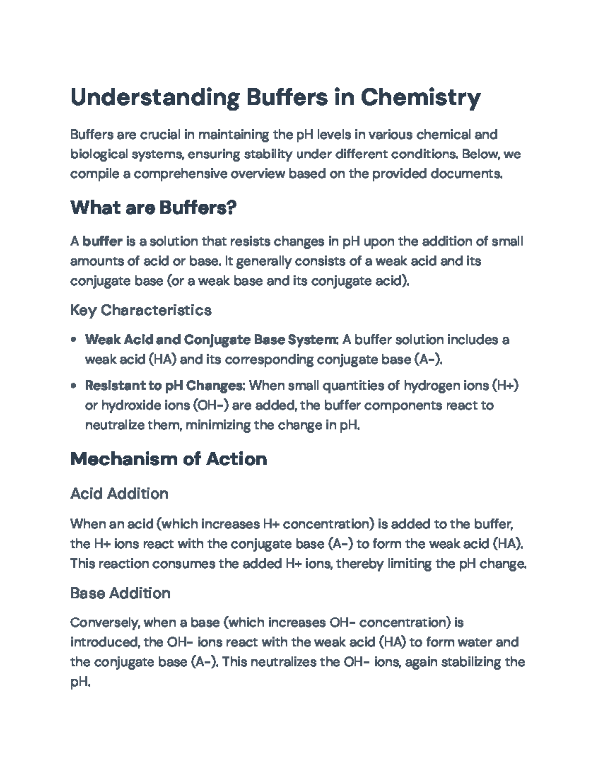 Understanding Buffers in Chemistry: pH Stabilization Mechanisms ...