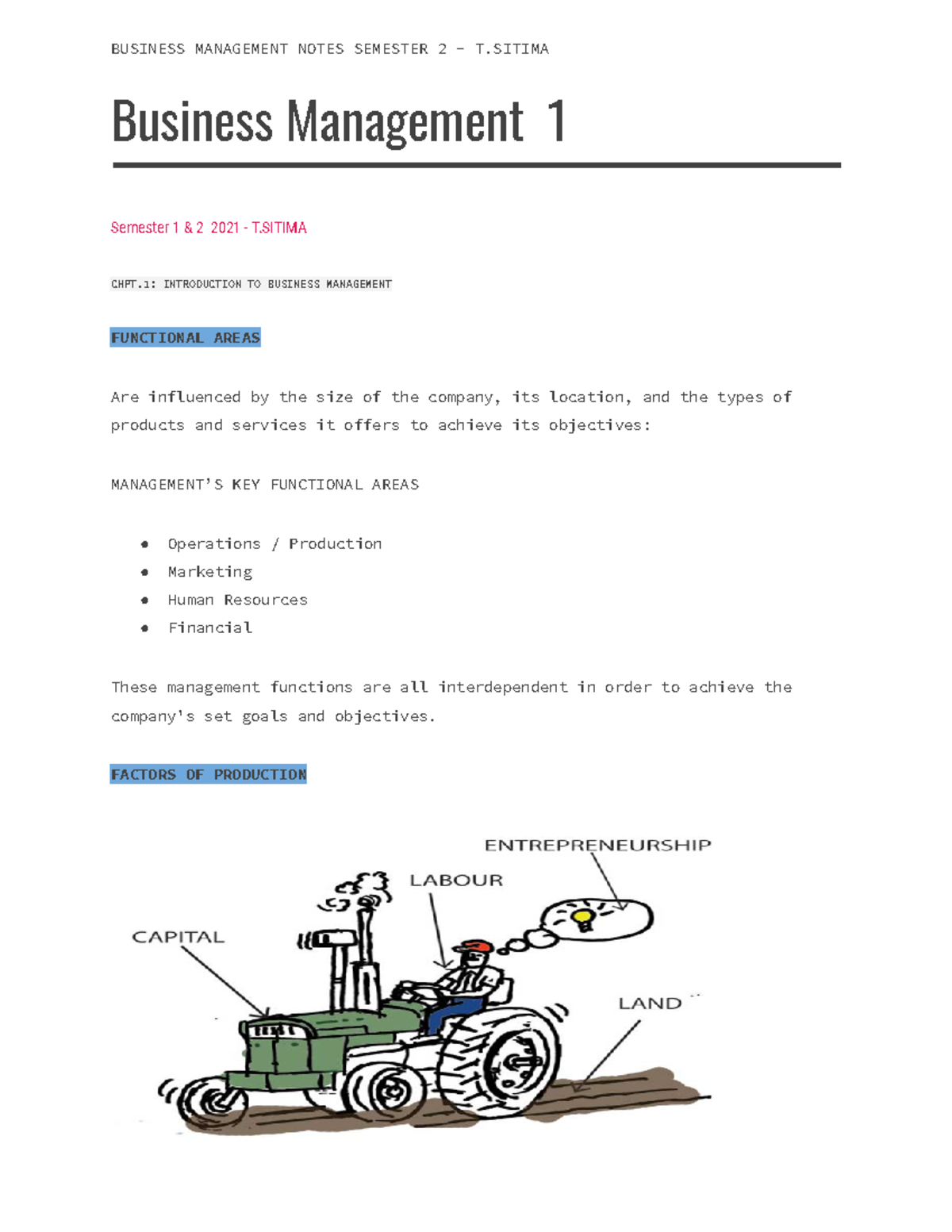 Business management 101 Summary 2021 - Studocu