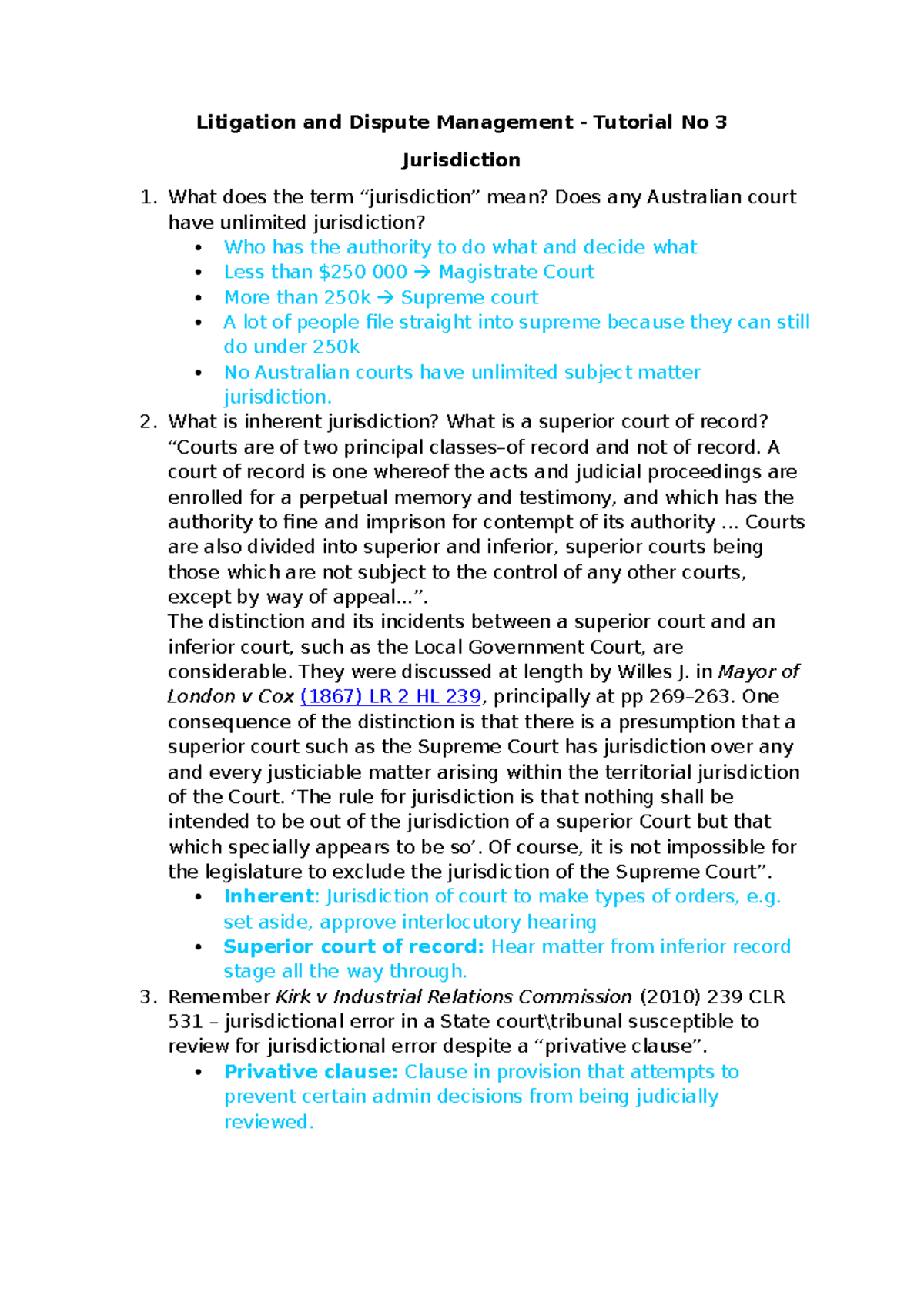 Litigation and dispute management tutorial 3: Understanding ...