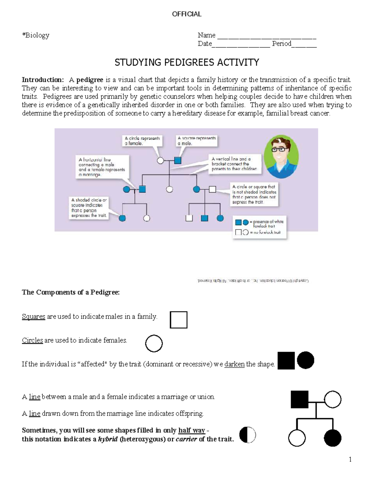 4.5 Pedigree Analysis Worksheet: Understanding Genetic Inheritance ...