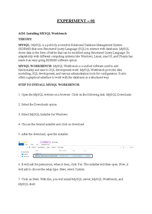 DBMS - DBMS PRACTICAL - PROGRAM- 01 Objective: Creating a product table and insert 10 records ...