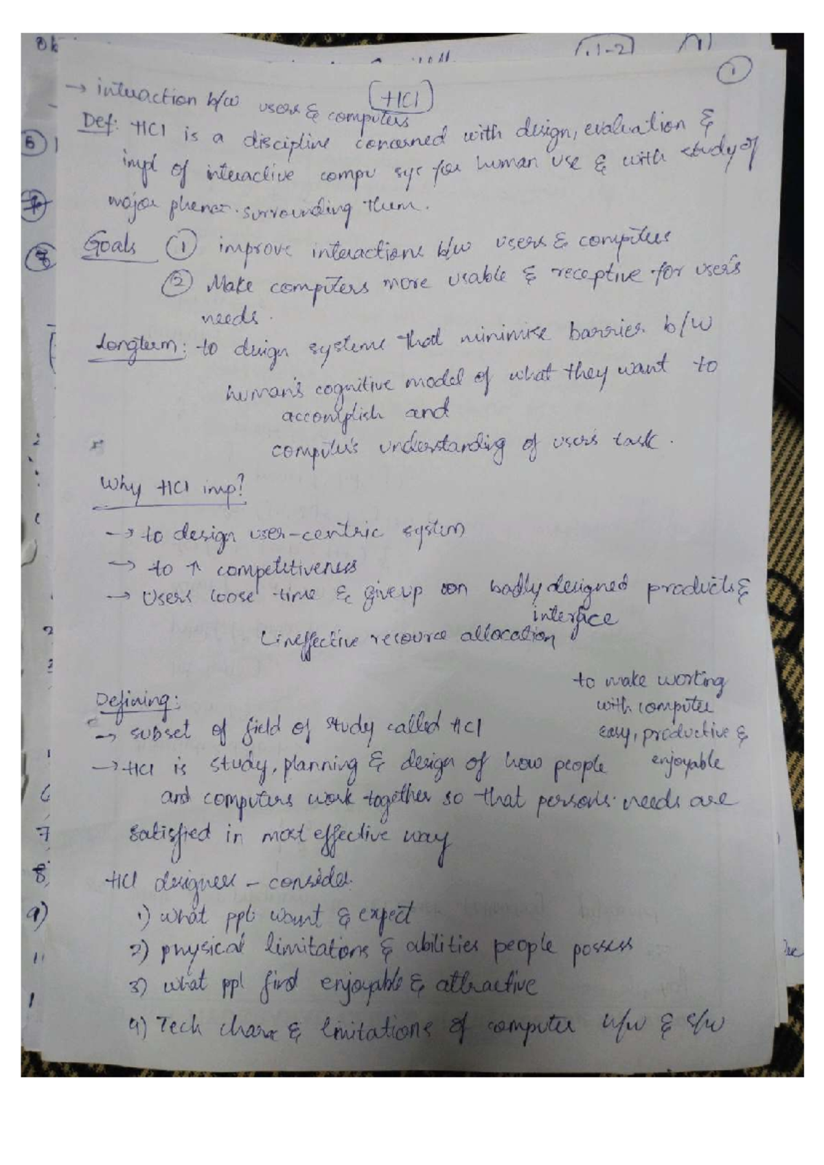HCI Unit 1: Understanding User Interaction and Design Principles - R18 ...