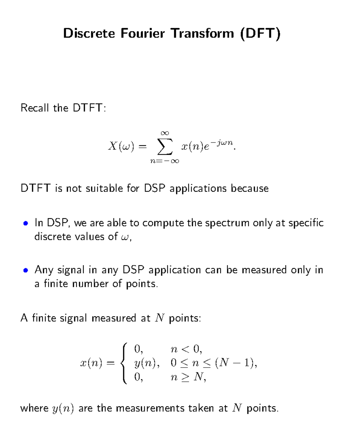 M2 - DFT and DTFT Concepts: Key Notes and Examples - Studocu