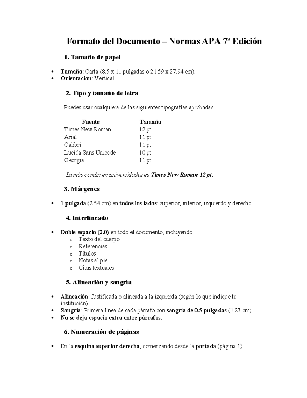 Normas de formato para documento APA 7ª edición - Studocu