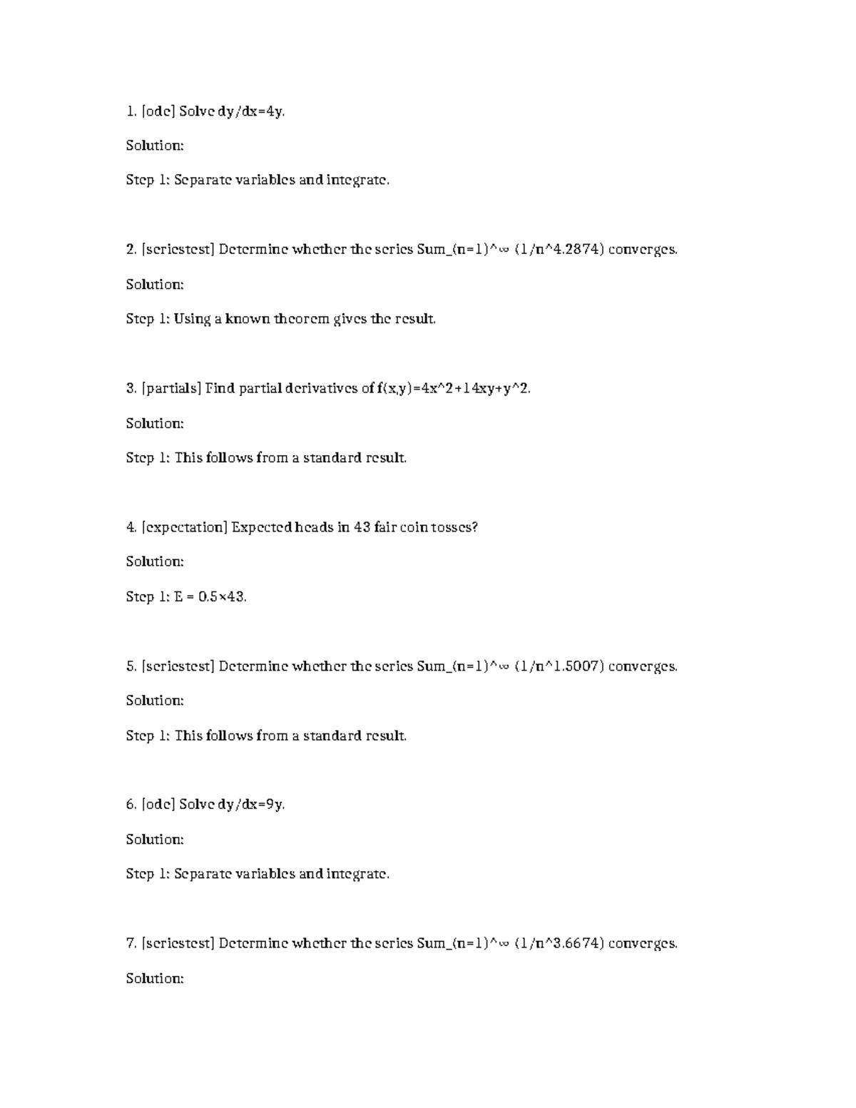 Math 4076 - Solutions for Series Convergence & Integration Steps - Studocu