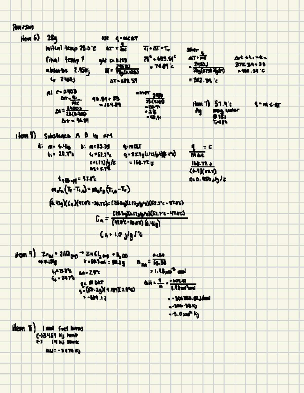 Chemistry 5 - Thermodynamics Midterm Practice Problems - Studocu