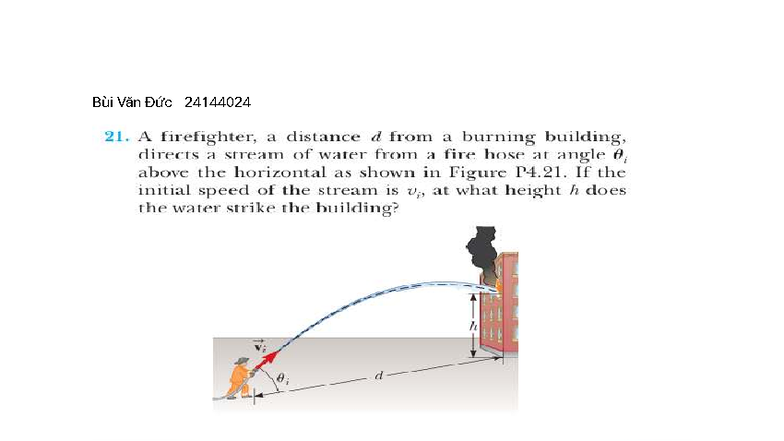 Physics 21,29 - Projectile Motion Analysis of Water and Stone - Studocu