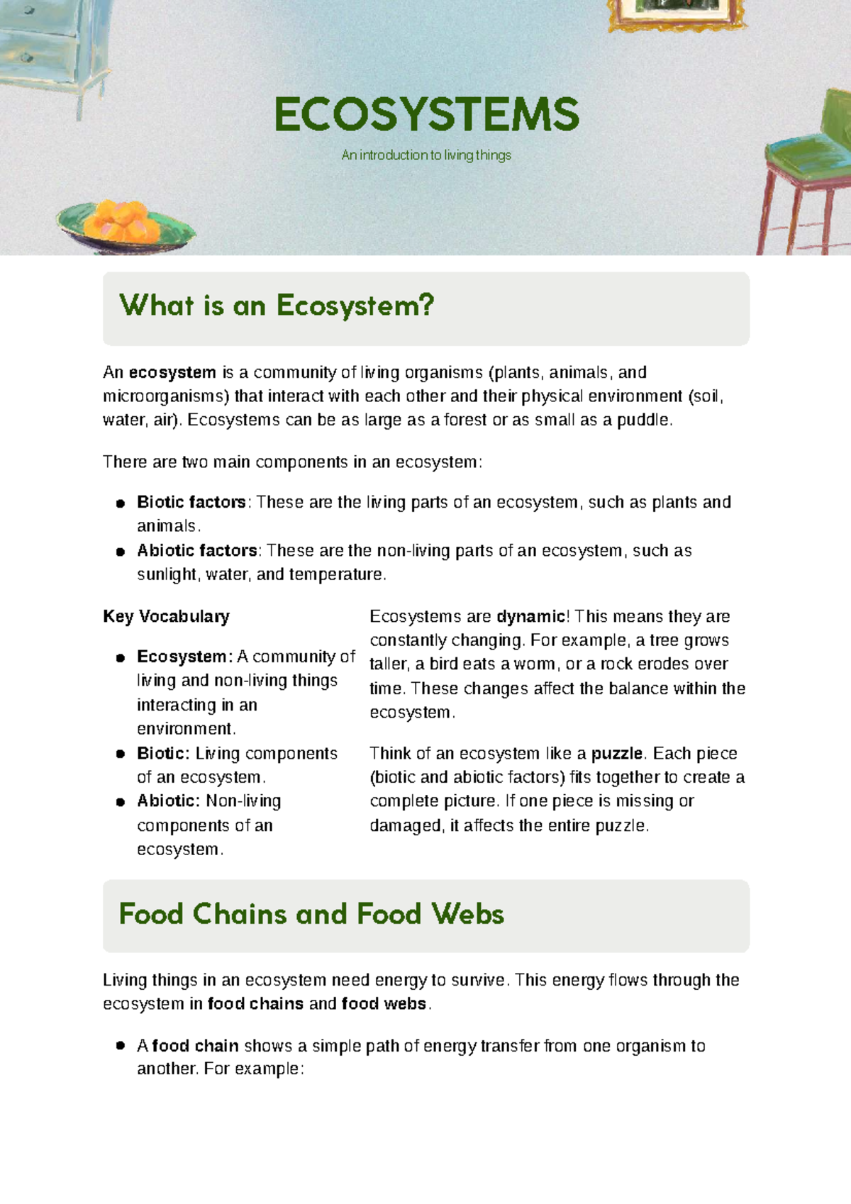 Ecosystems: Understanding Living Organisms and Their Interactions ...
