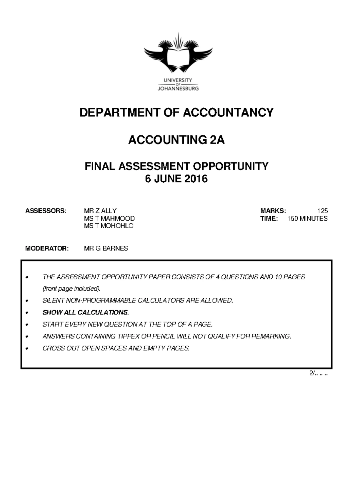 UJ Accountancy Undergraduate Programmes 2025 - Brochure Overview - Studocu