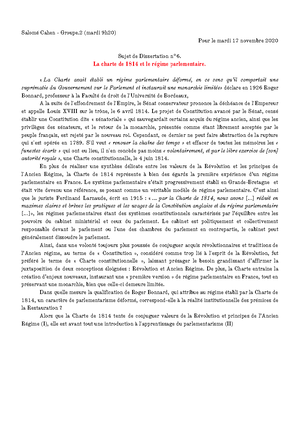 Leçon 7, les chartes constitutionnelles de 1814 et 1830 - Leçon 7 : la ...
