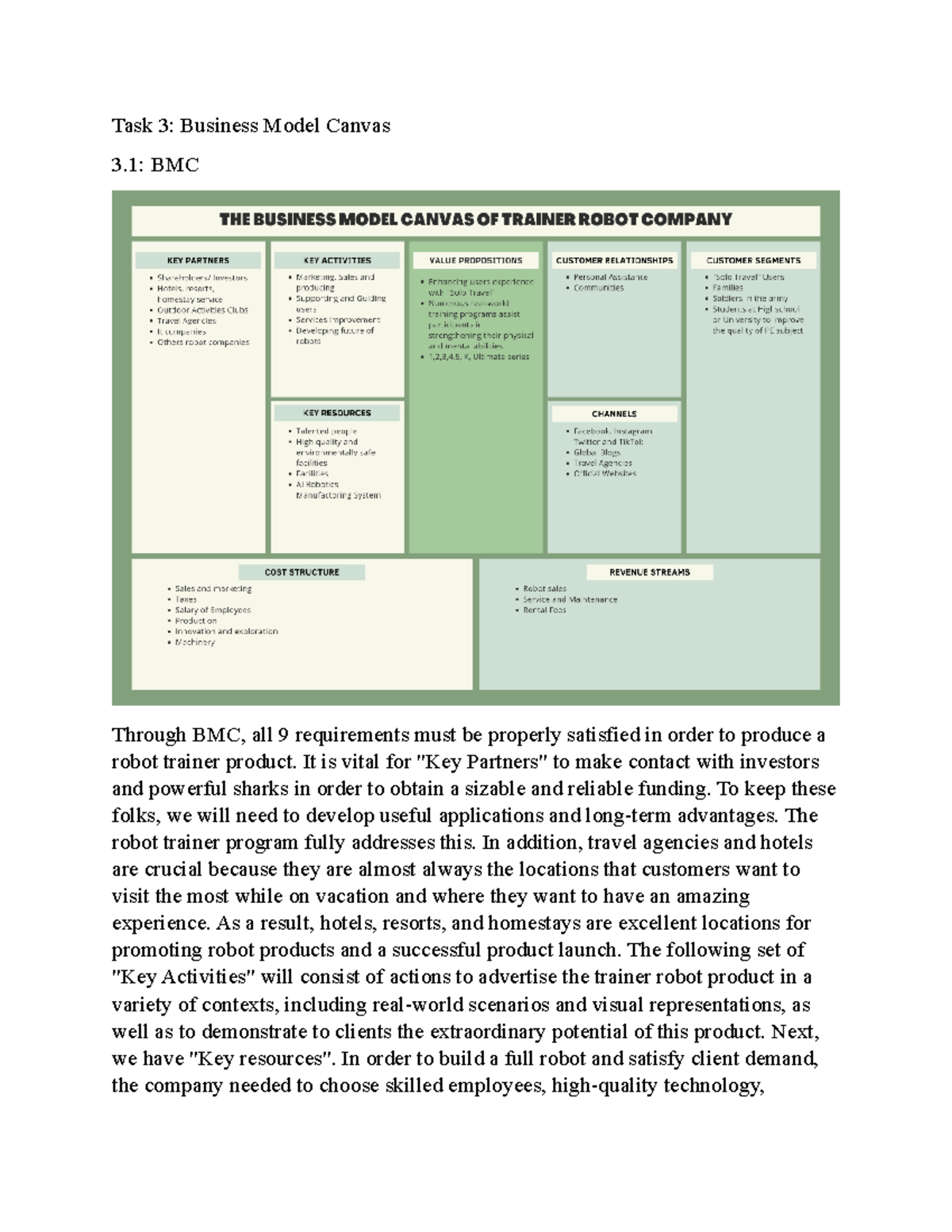 Assignment 1b - good - Task 3: Business Model Canvas 3: BMC Through BMC ...
